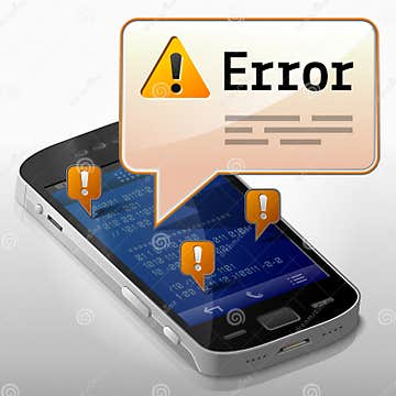 Smartphone with Error Message Bubble Stock Vector - Illustration of ...
