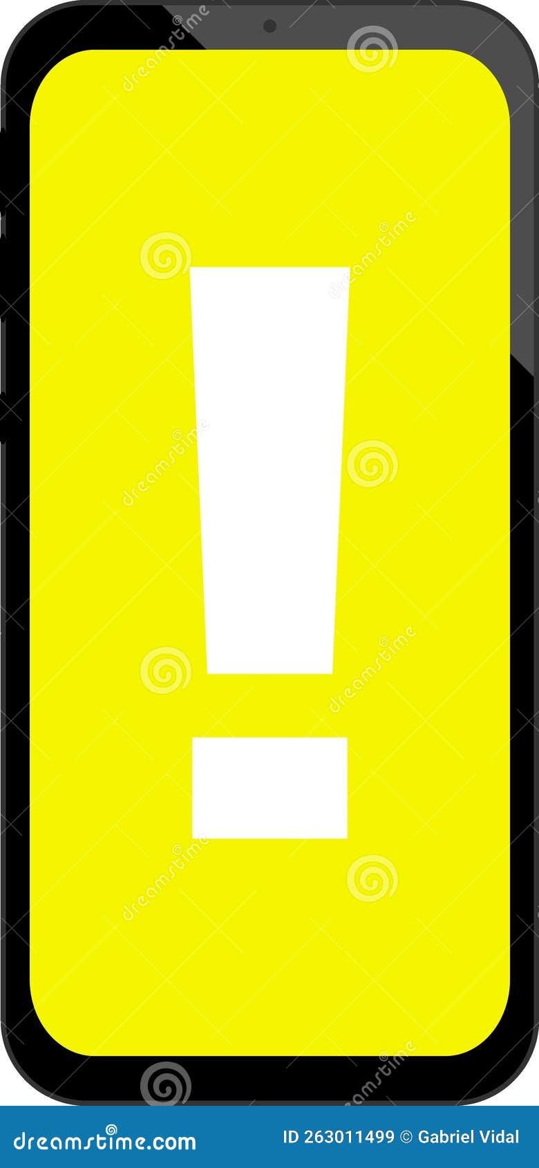 Smartphone with Exclamation Mark on Screen, Smartphone with Exclamation ...