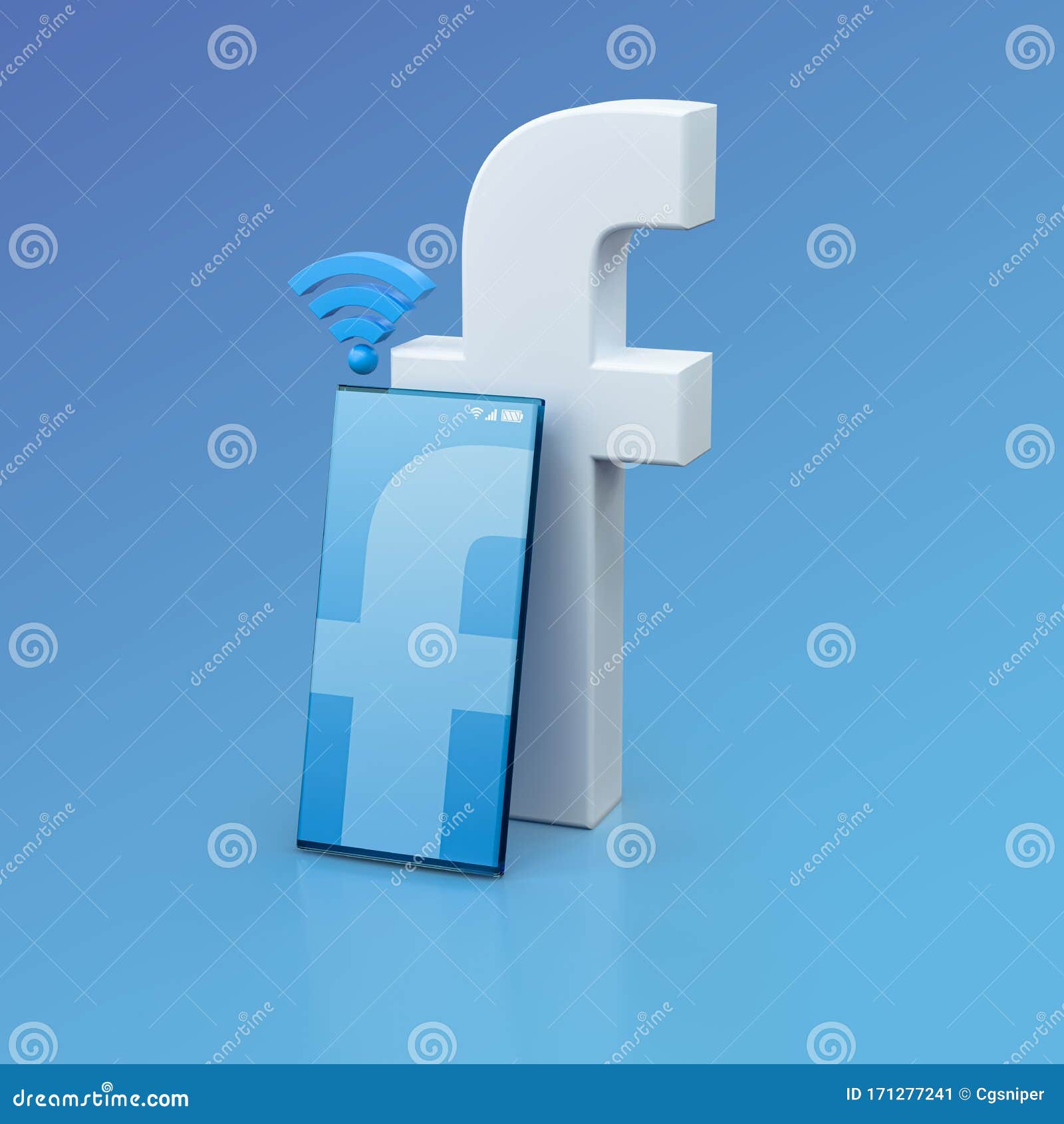 Smartphone with Facebook and Wifi Icons Editorial Photo - Illustration ...