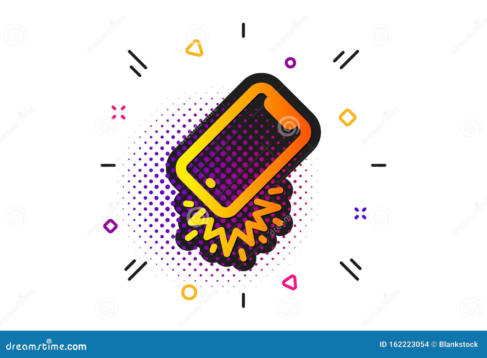 Smartphone Falling Icon. Phone Crash Sign. Mobile Device. Vector Stock ...