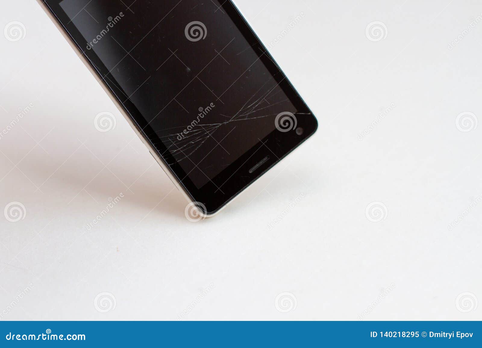 The Smartphone Fell Off a Corner and Crashed Stock Image - Image of ...