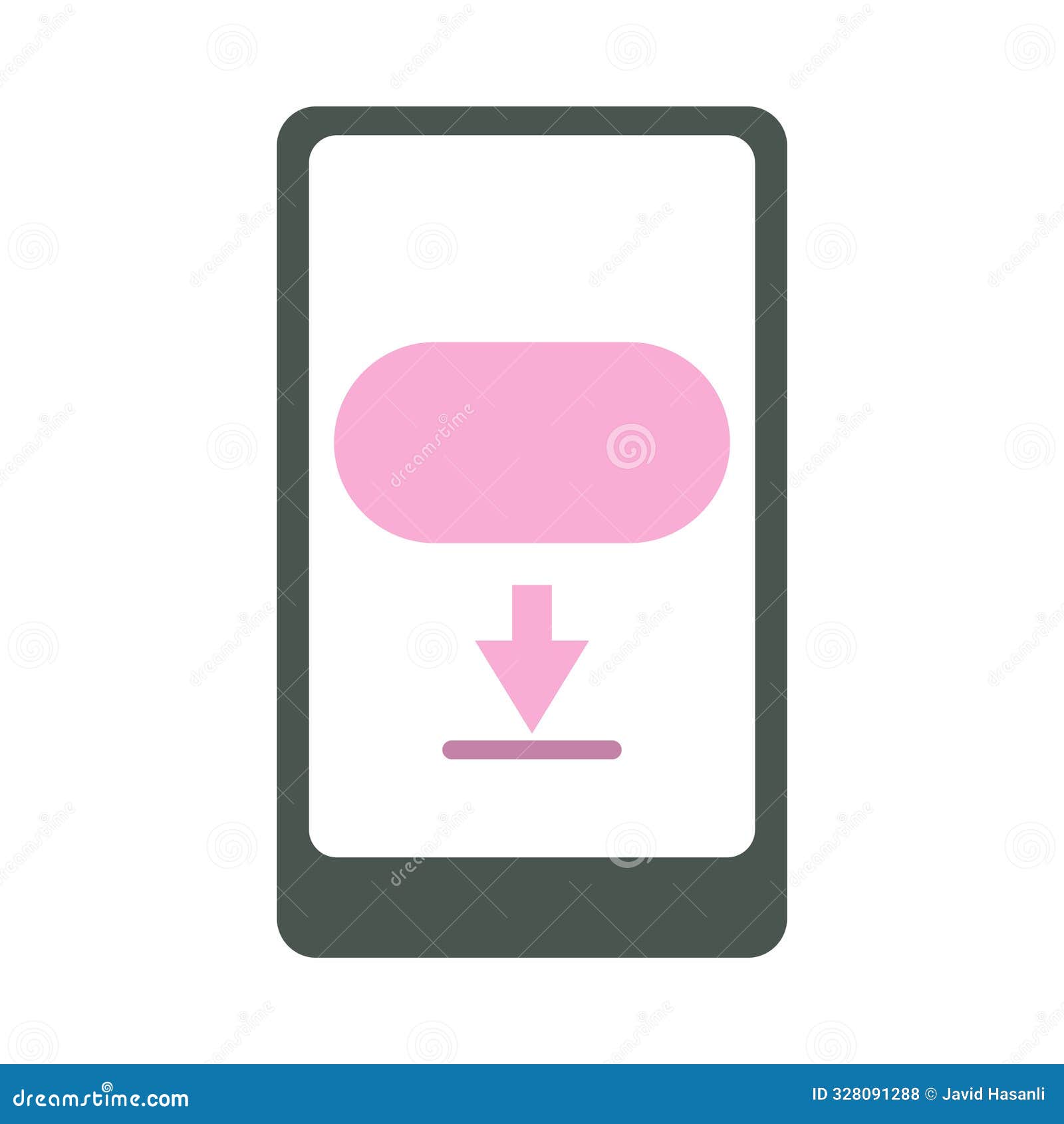 Smartphone with File Download Button on the Screen. Downloading Process ...