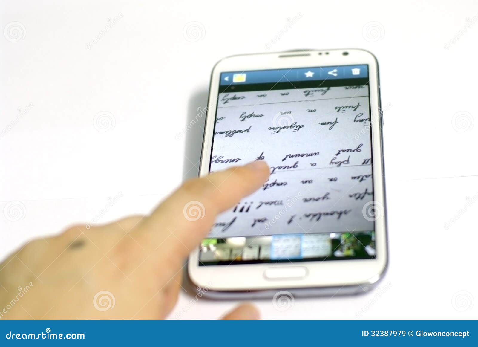 Smartphone with with Finger Stock Image - Image of contemporary ...