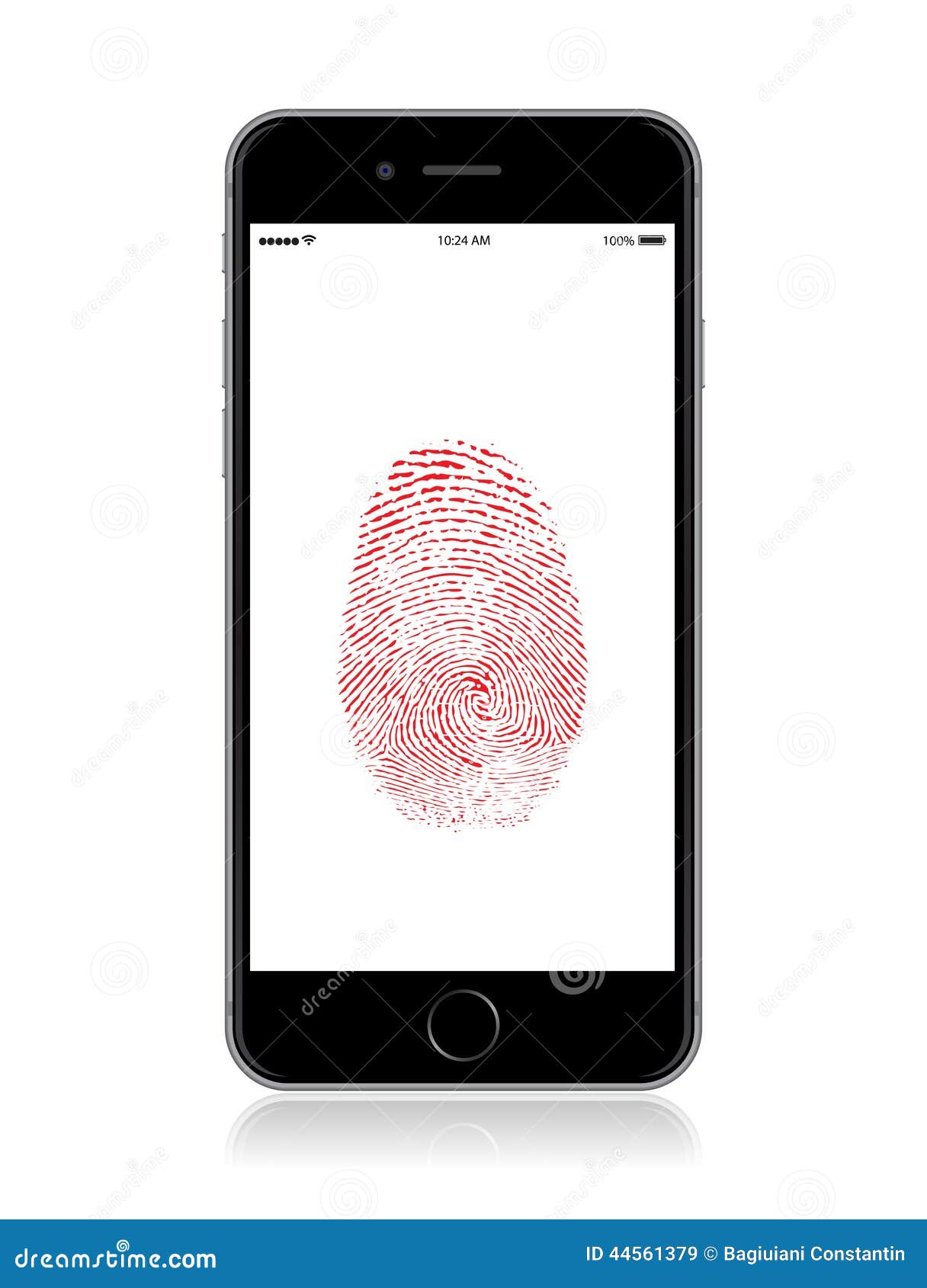 SmartPhone Fingerprint App stock vector. Illustration of blank - 44561379