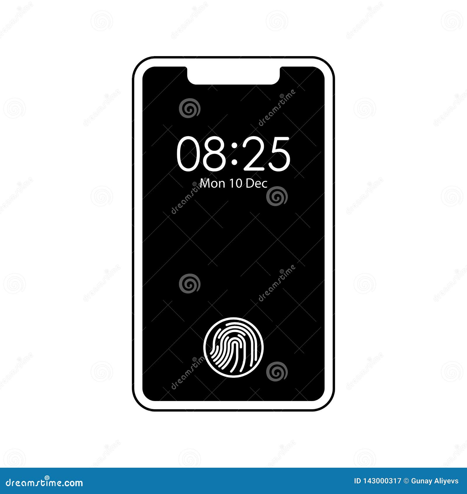 Smartphone, Fingerprint, New Technology Icon. Element of Fingerprint ...