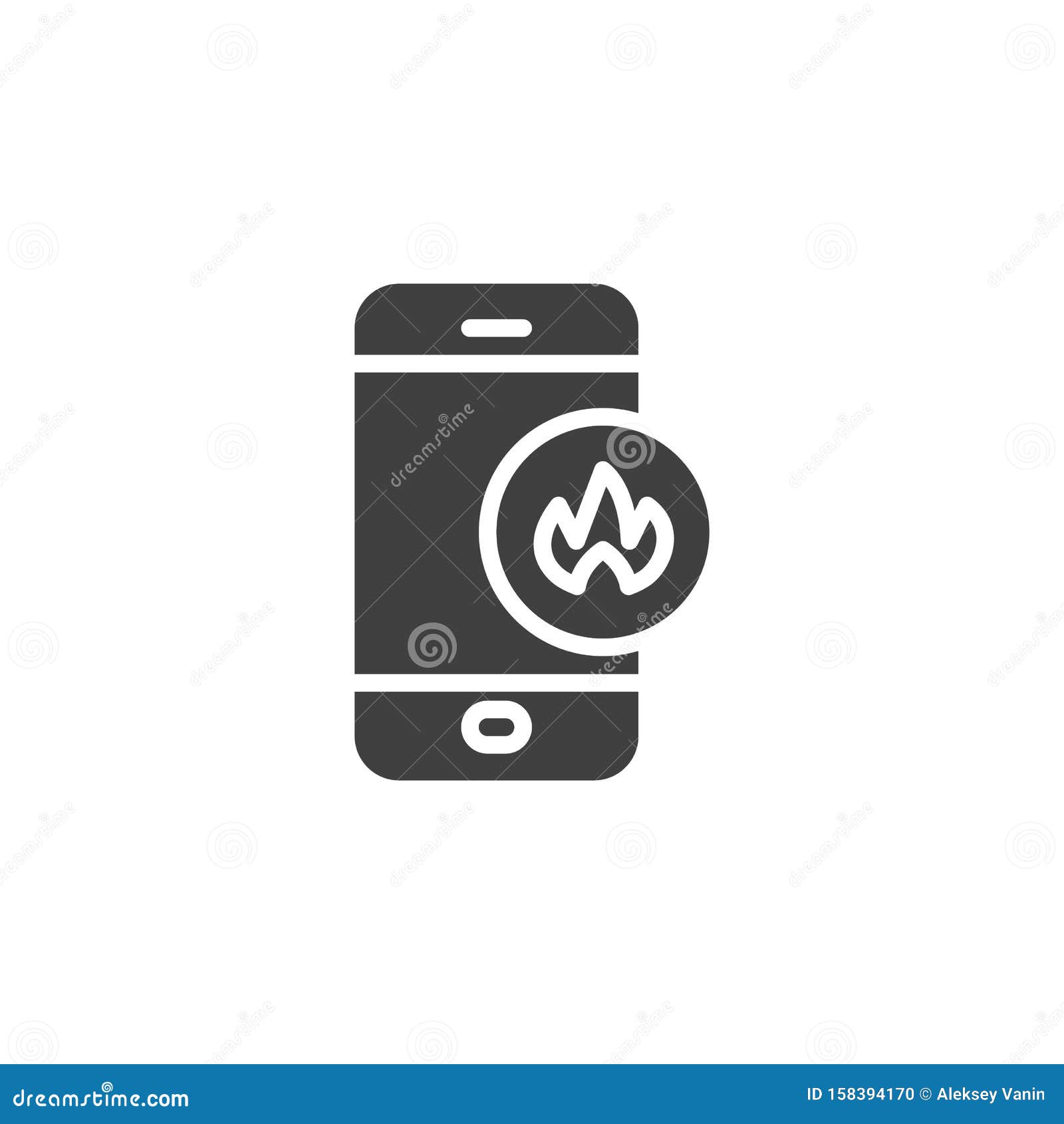 Smartphone with Fire Flame Vector Icon Stock Vector - Illustration of ...