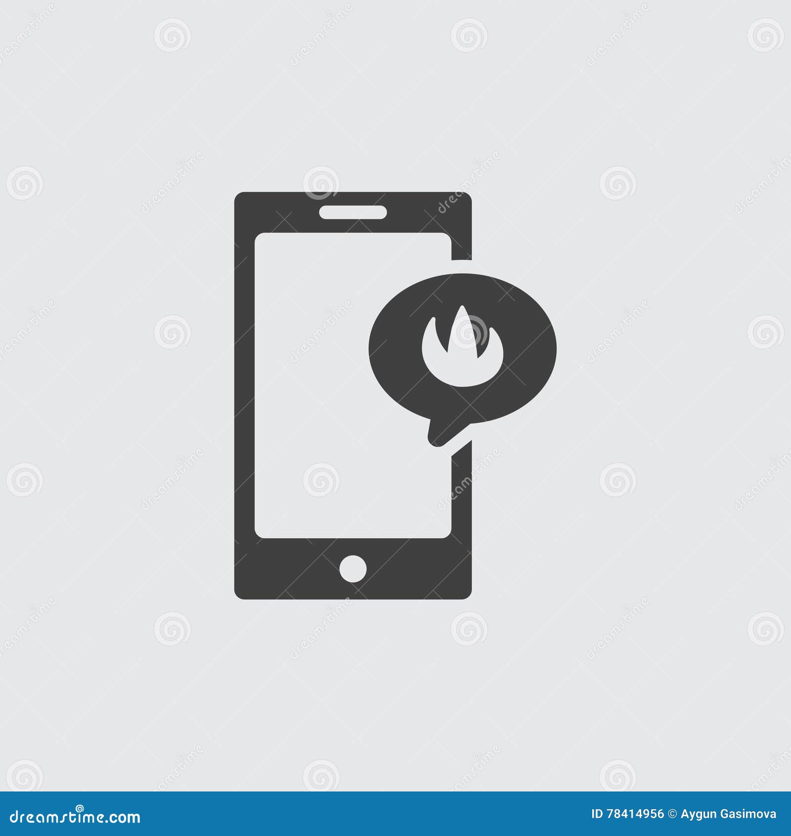 Smartphone Flame Icon Illustration Stock Vector - Illustration of ...