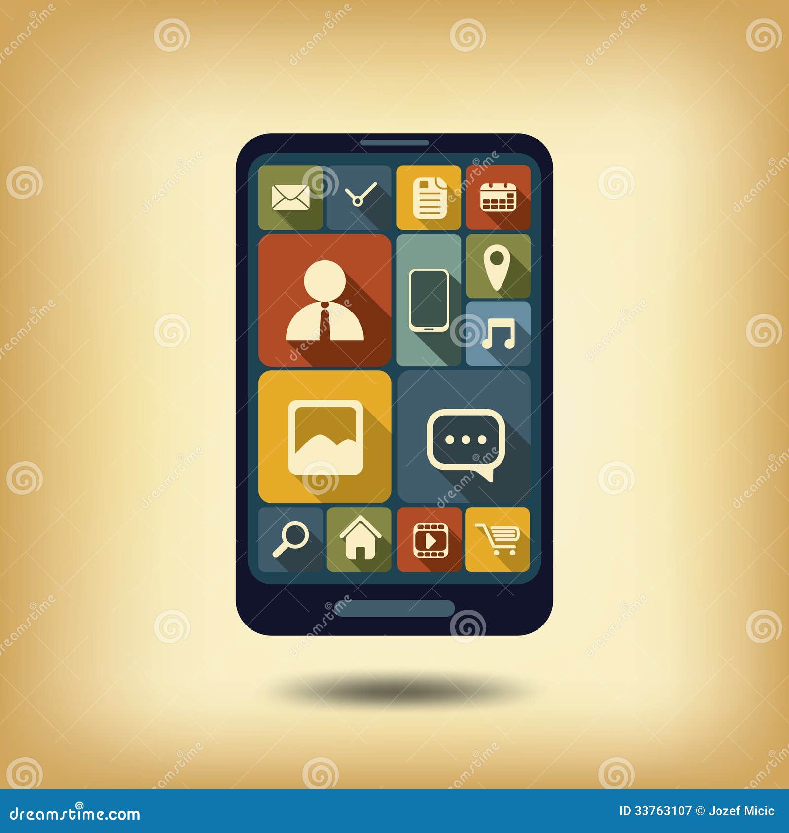 Smartphone Flat Design Icons Stock Vector - Illustration of bubble ...