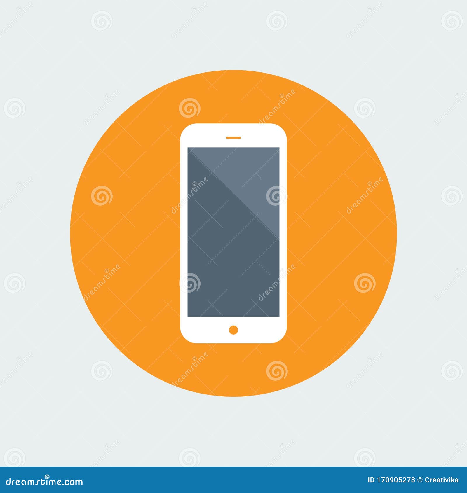 Smartphone Flat Icon stock vector. Illustration of gadget - 170905278