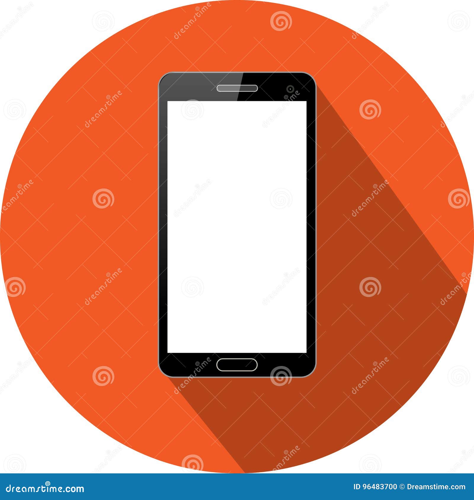 Smartphone Flat Icon and Technology Stock Illustration - Illustration ...