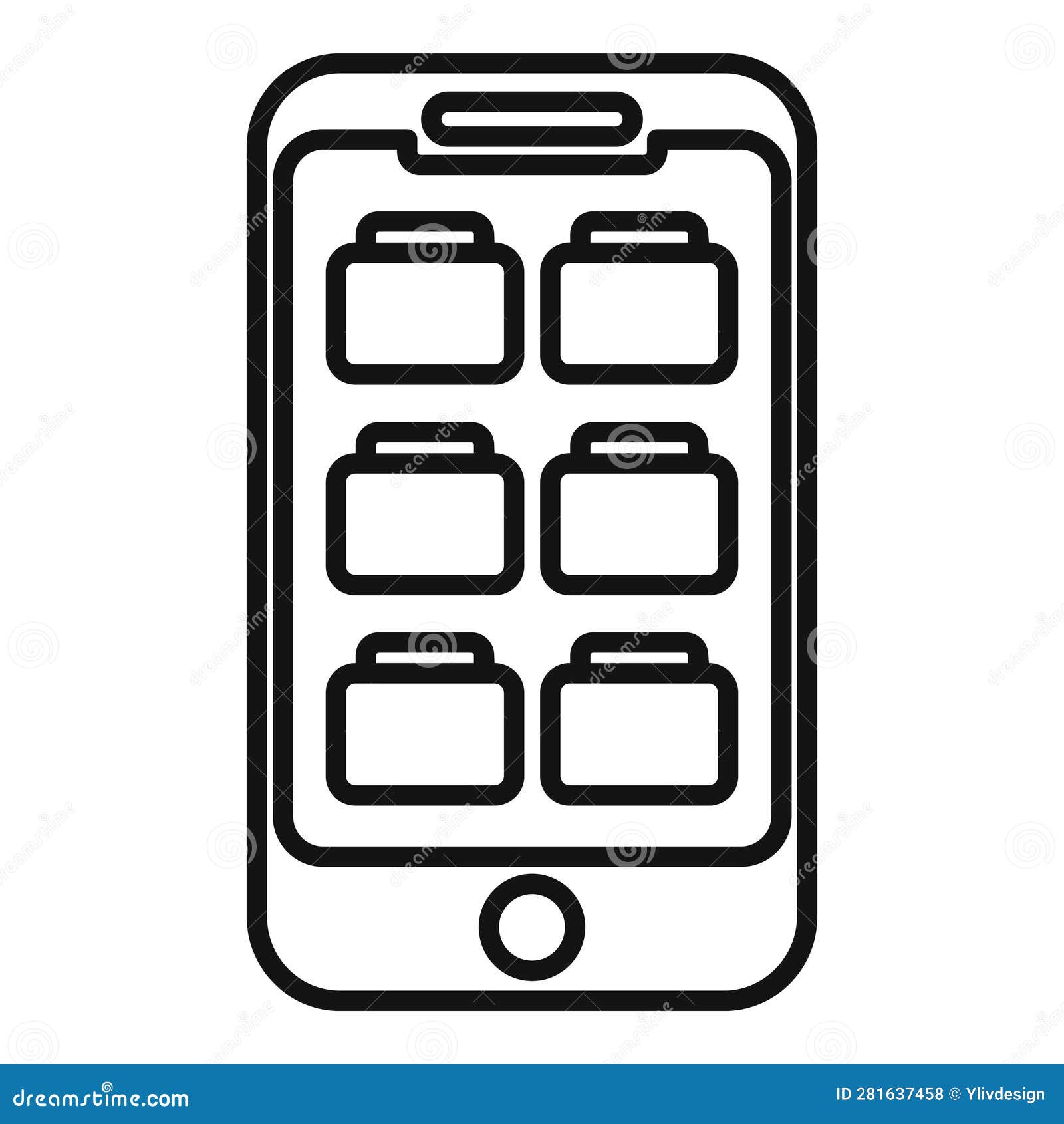 Smartphone Folder Icon Outline Vector. Smart Online Stock Illustration ...