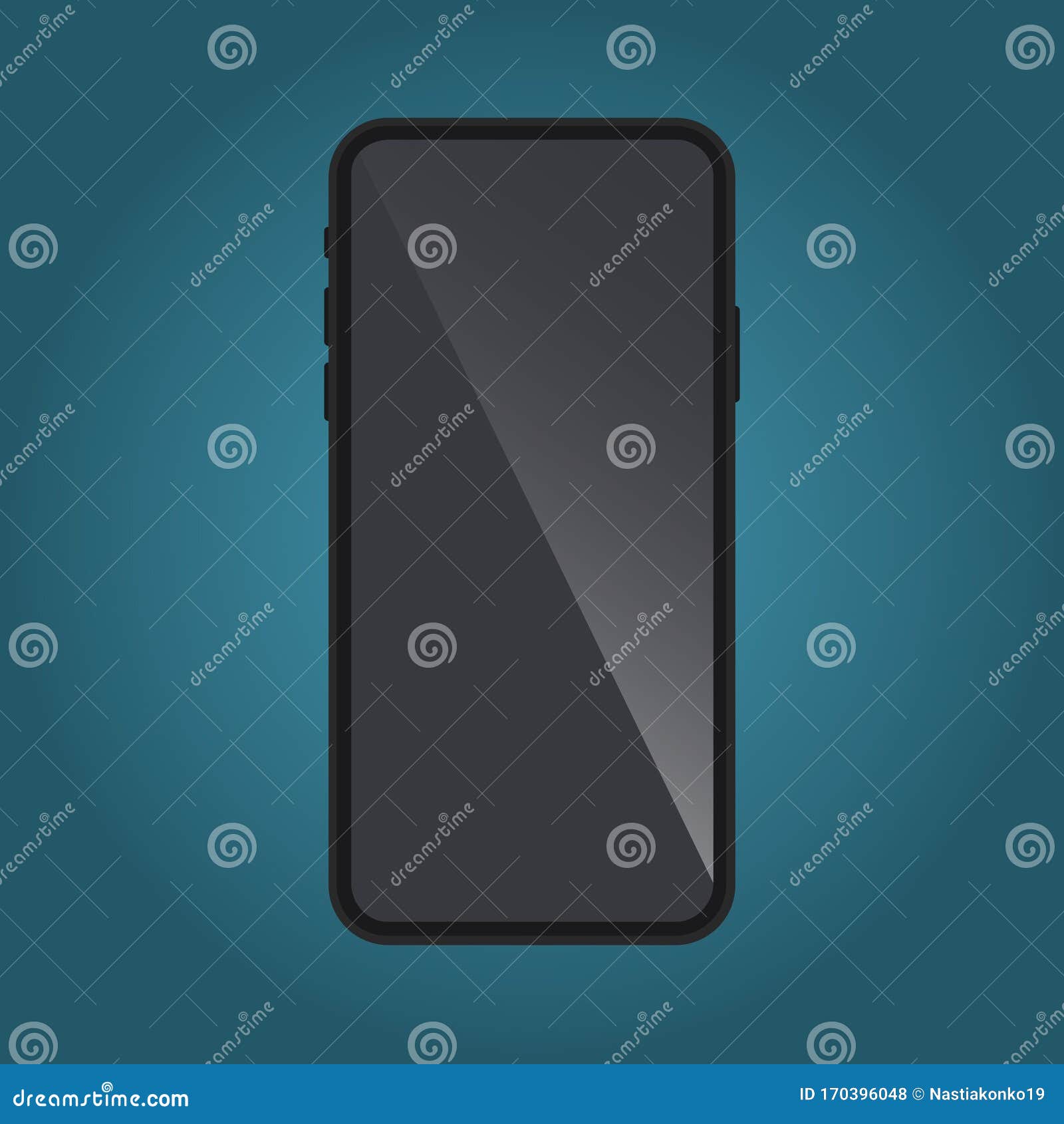 Smartphone Frame less Blank Screen. Mockup Generic Device Stock Vector ...