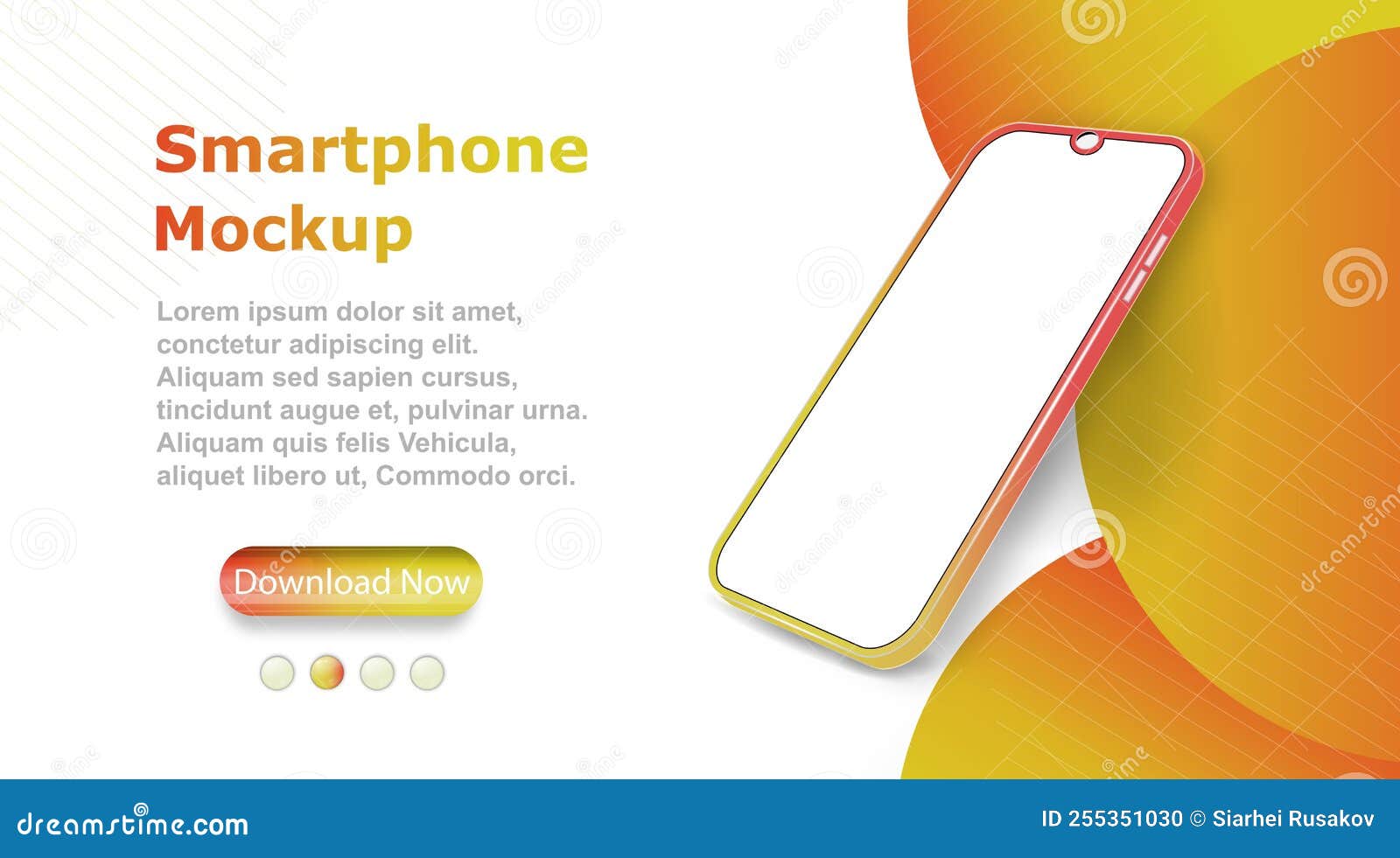 Smartphone Frame with Blank Screen. Realistic Smartphone Mockup in ...