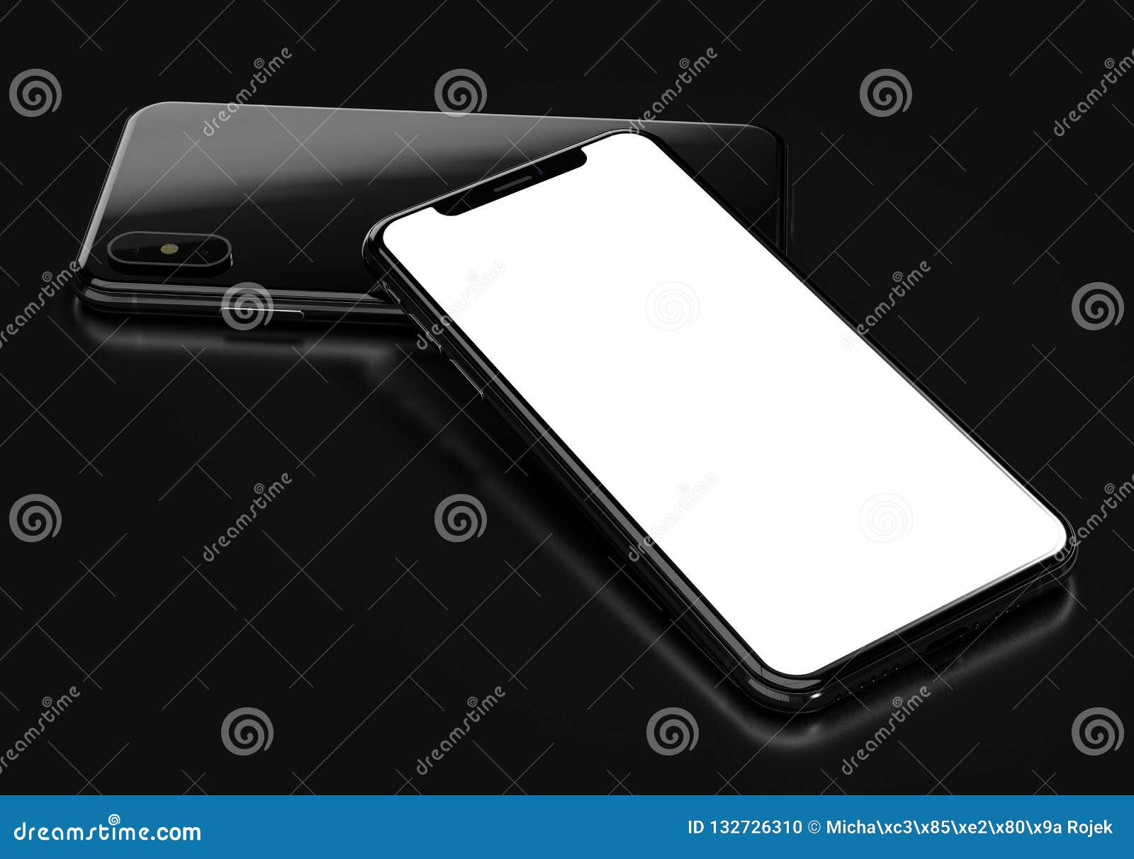 Smartphone Frame Less Blank Screen. Mockup Generic Device. Orange ...