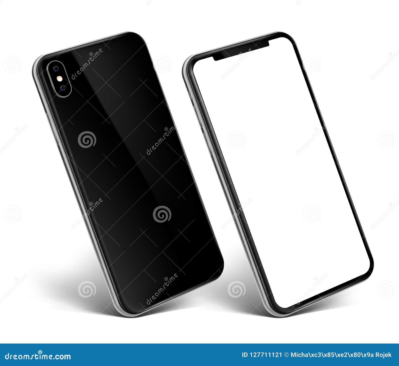 Smartphone Frameless Blank Screen Perspective View Stock Vector ...