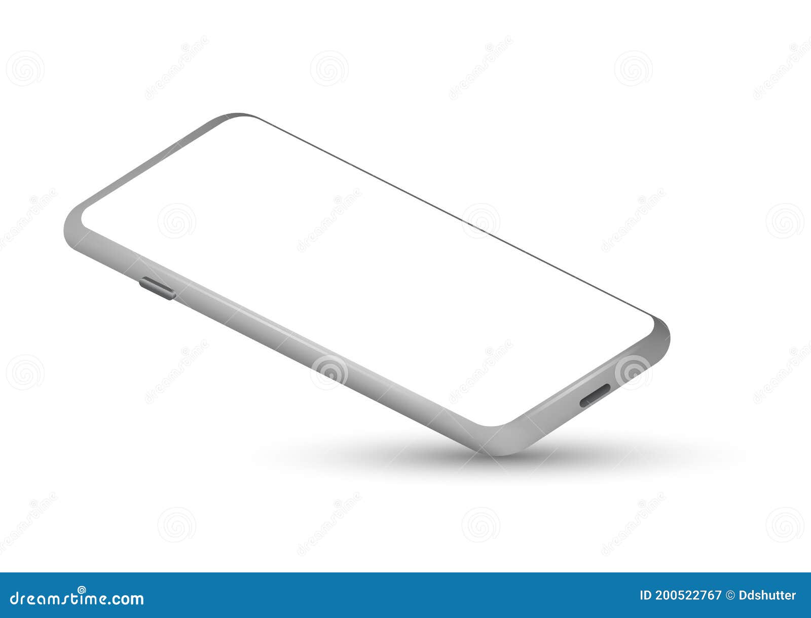 Smartphone Frameless Blank Screen Perspective View Standing on the ...