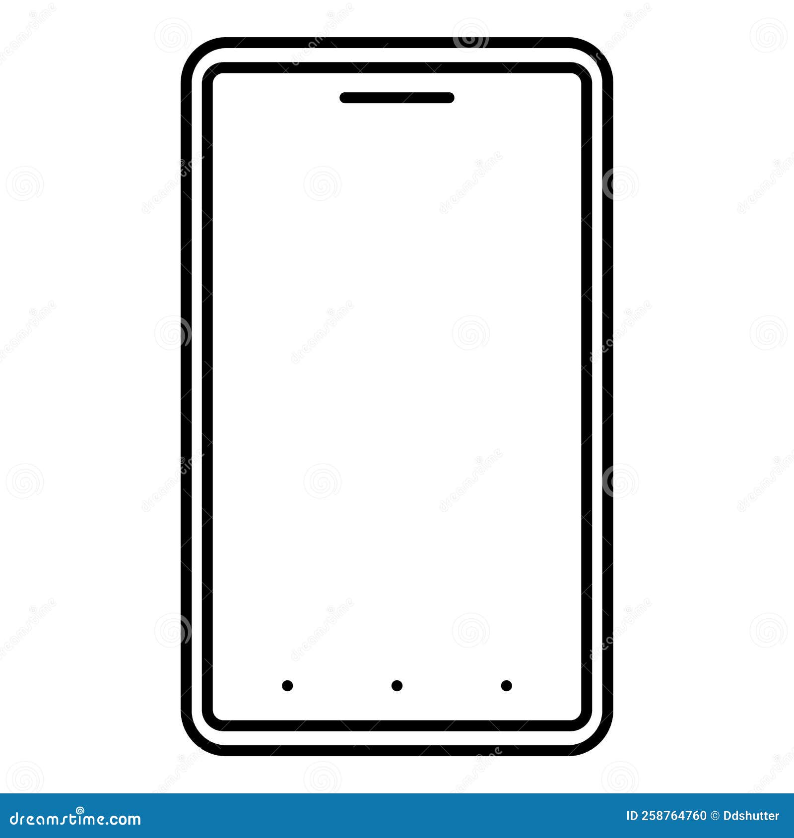 Smartphone Frameless Icon in Outline Design. Mobile Phone in Line Style ...