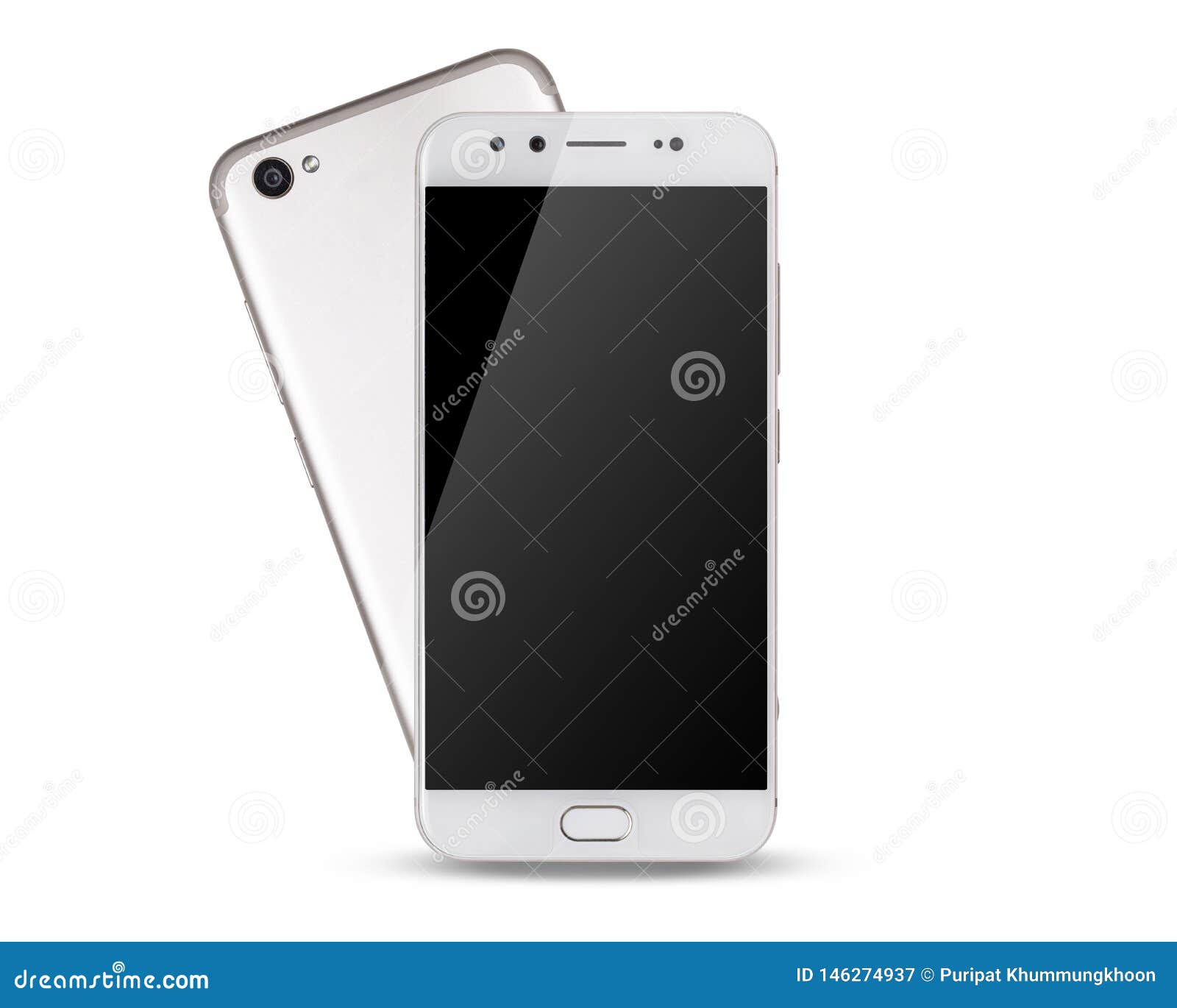 Smartphone, Front and Back Sides of Smartphone Modern Touch Screen ...