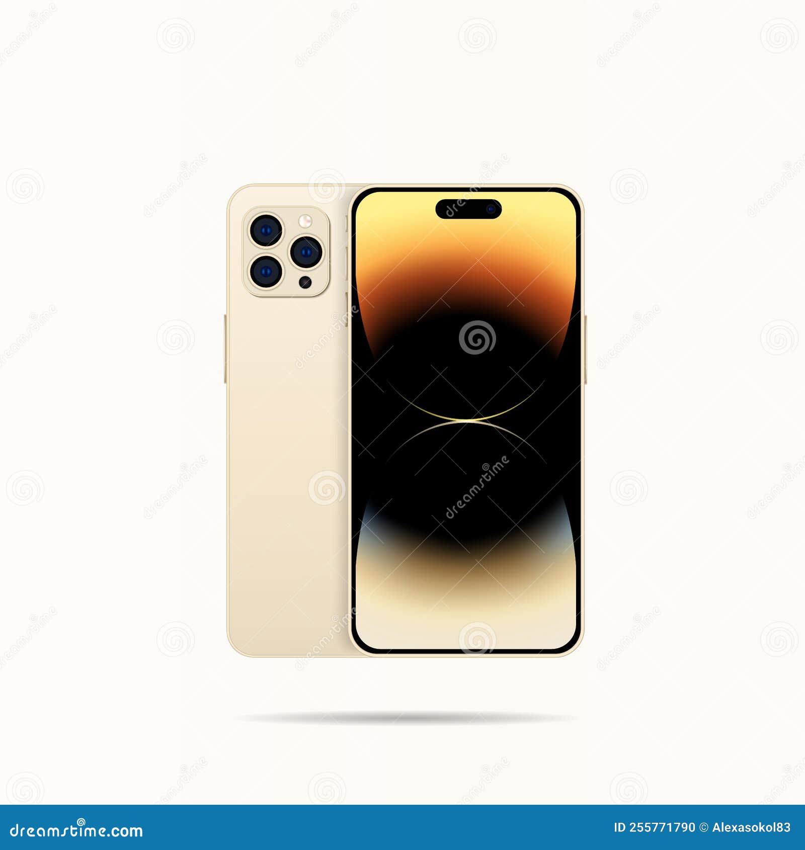 Smartphone. Front and Back View Illustration Stock Vector ...