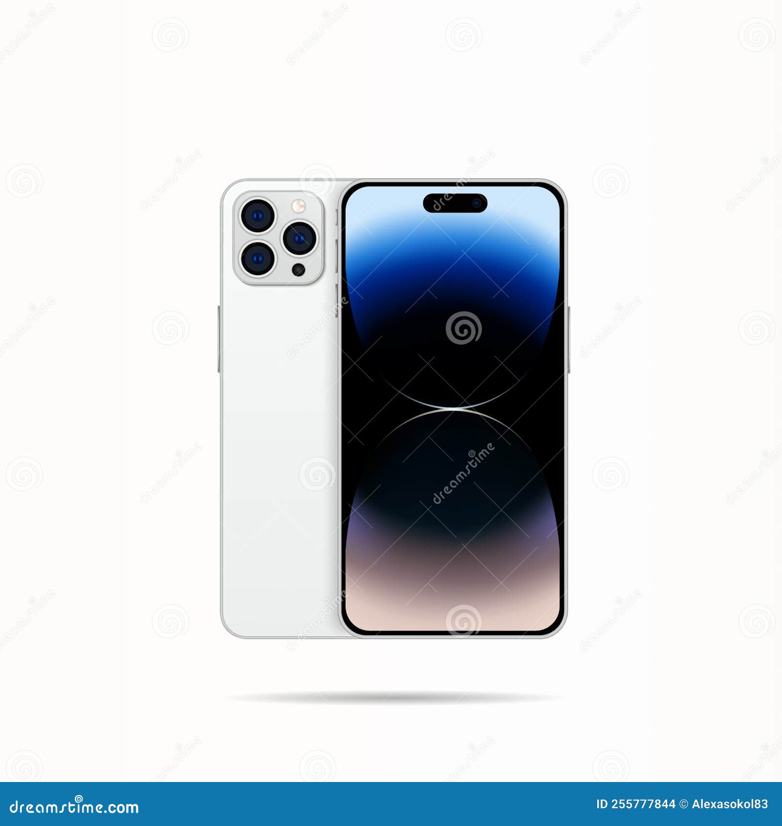 Smartphone. Front and Back View Illustration Stock Vector ...