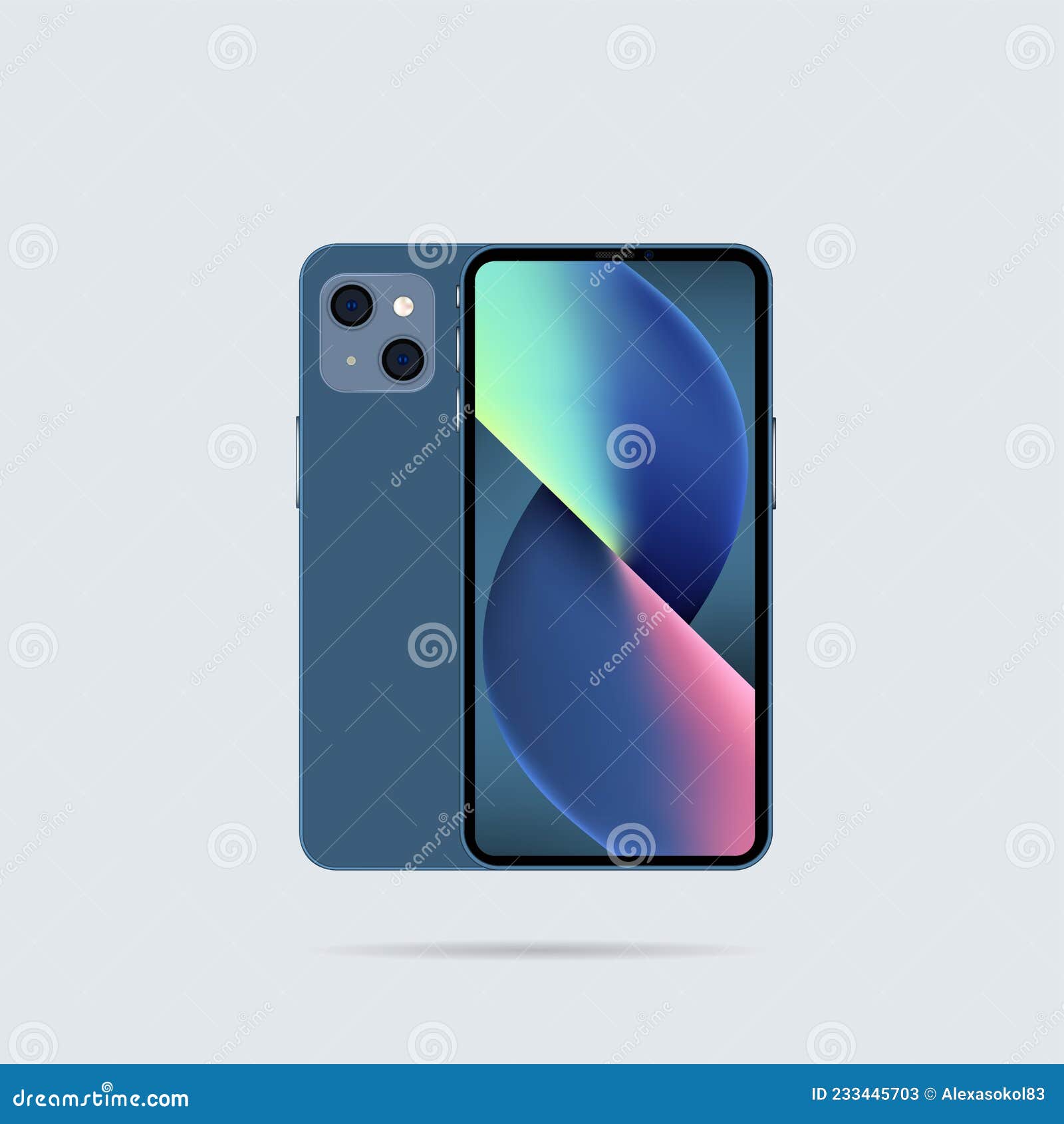 Smartphone. Front and Back View. Vector Illustration Stock Vector ...