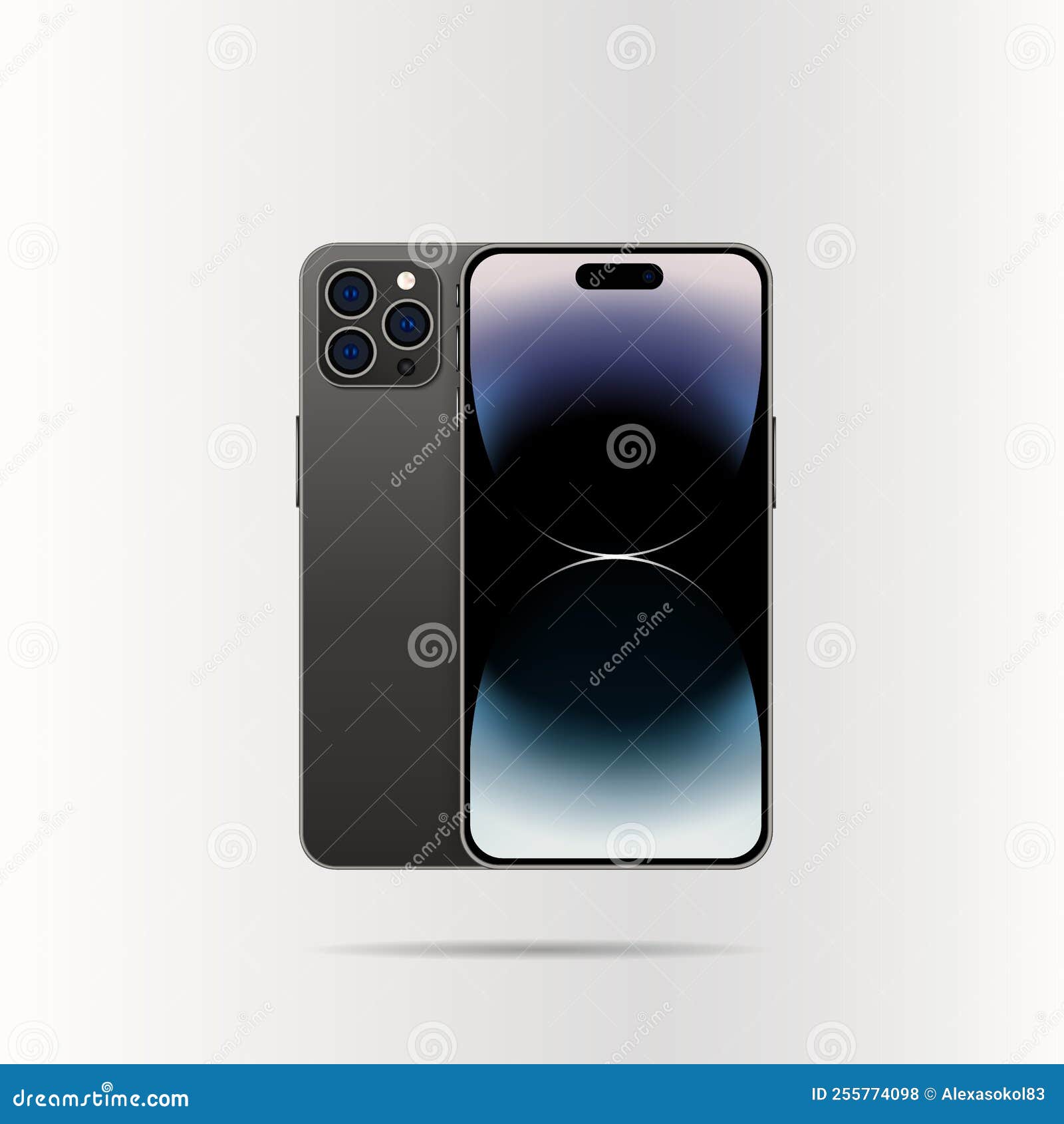 Smartphone. Front and Back View Illustration Stock Illustration ...