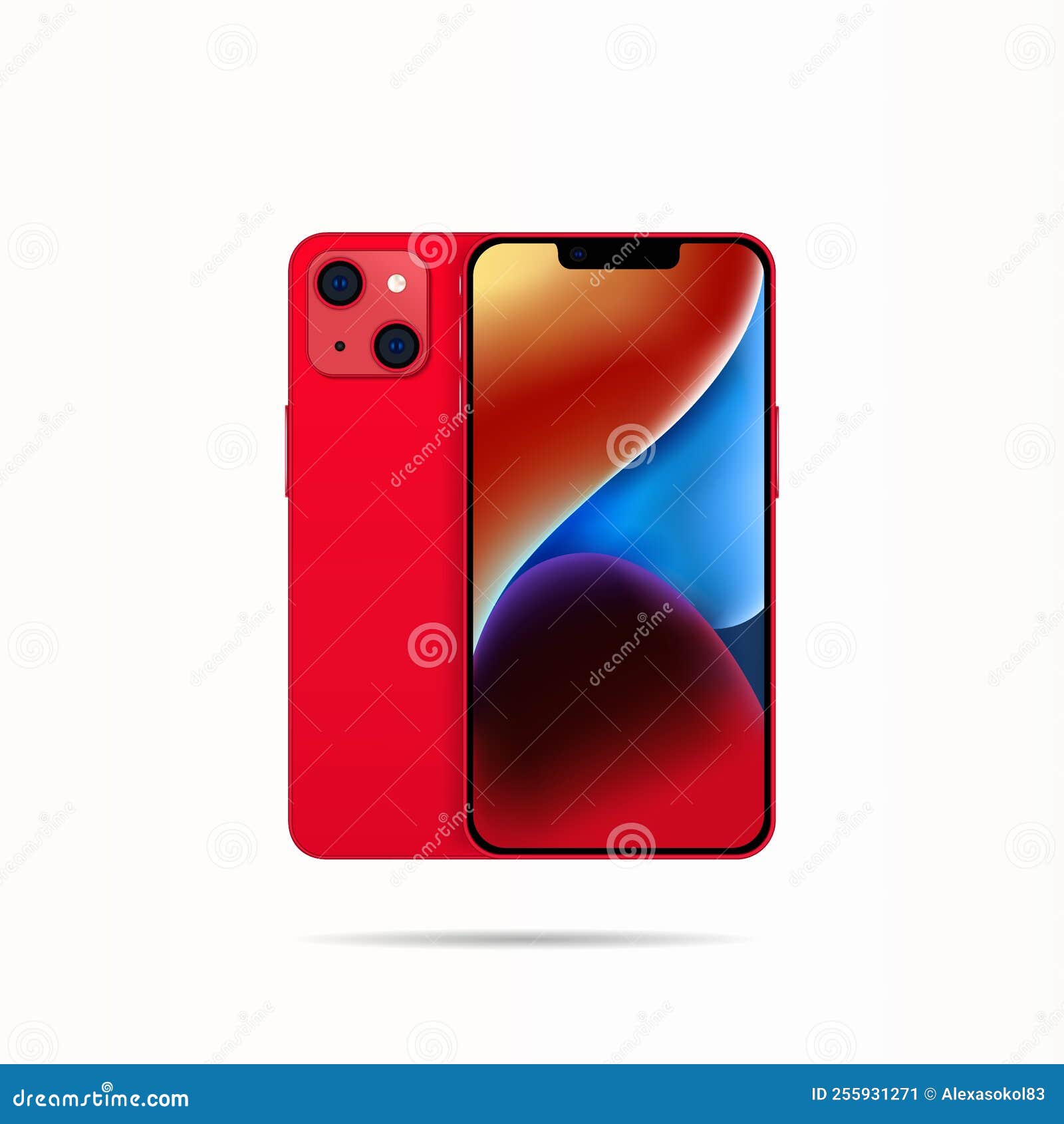 Smartphone. Front and Back View Illustration. Vector Stock Vector ...