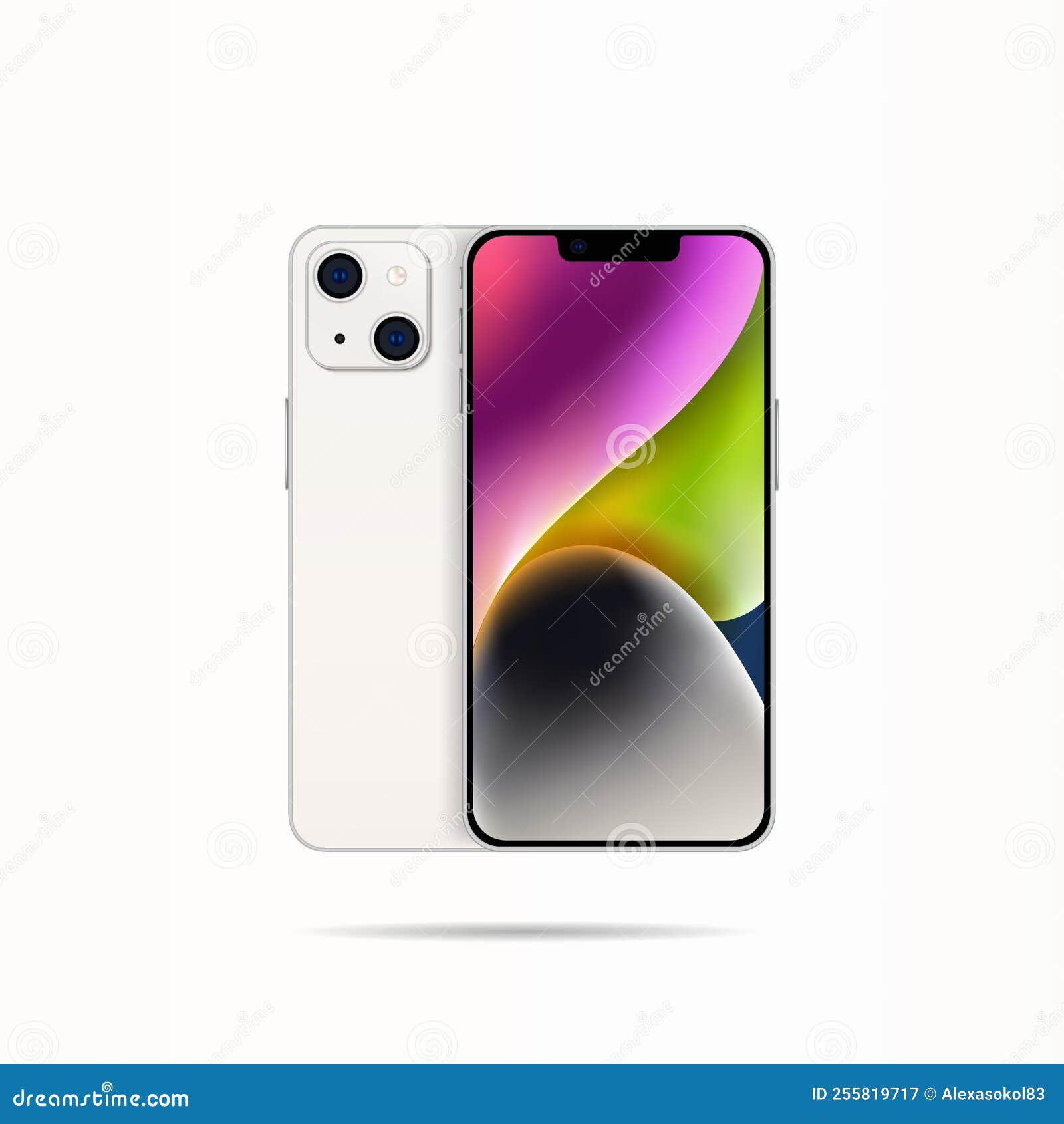 Smartphone. Front and Back View Illustration. Vector Stock Vector ...