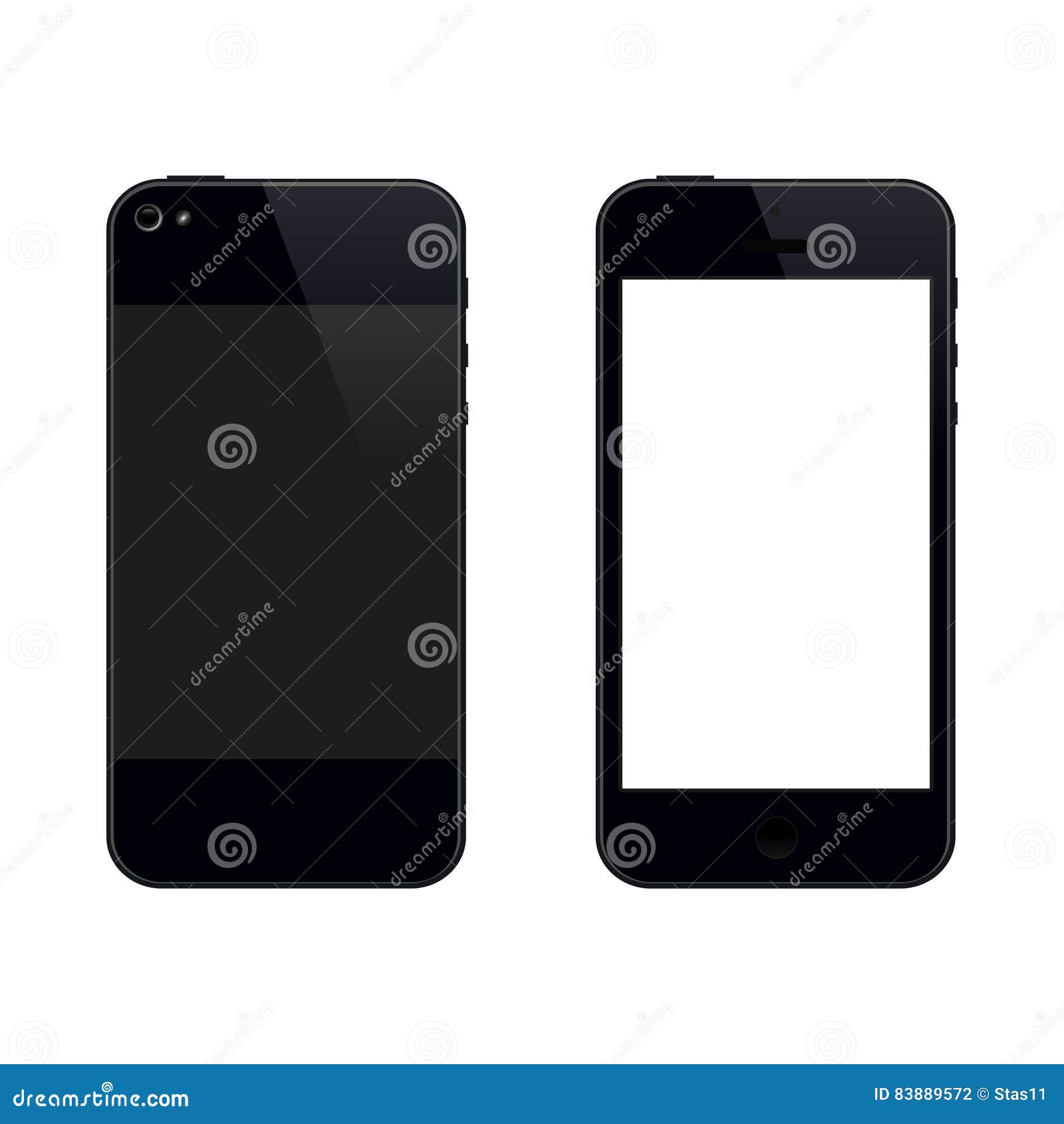 Smartphone Front and Back View. Vector Illustration Stock Vector ...