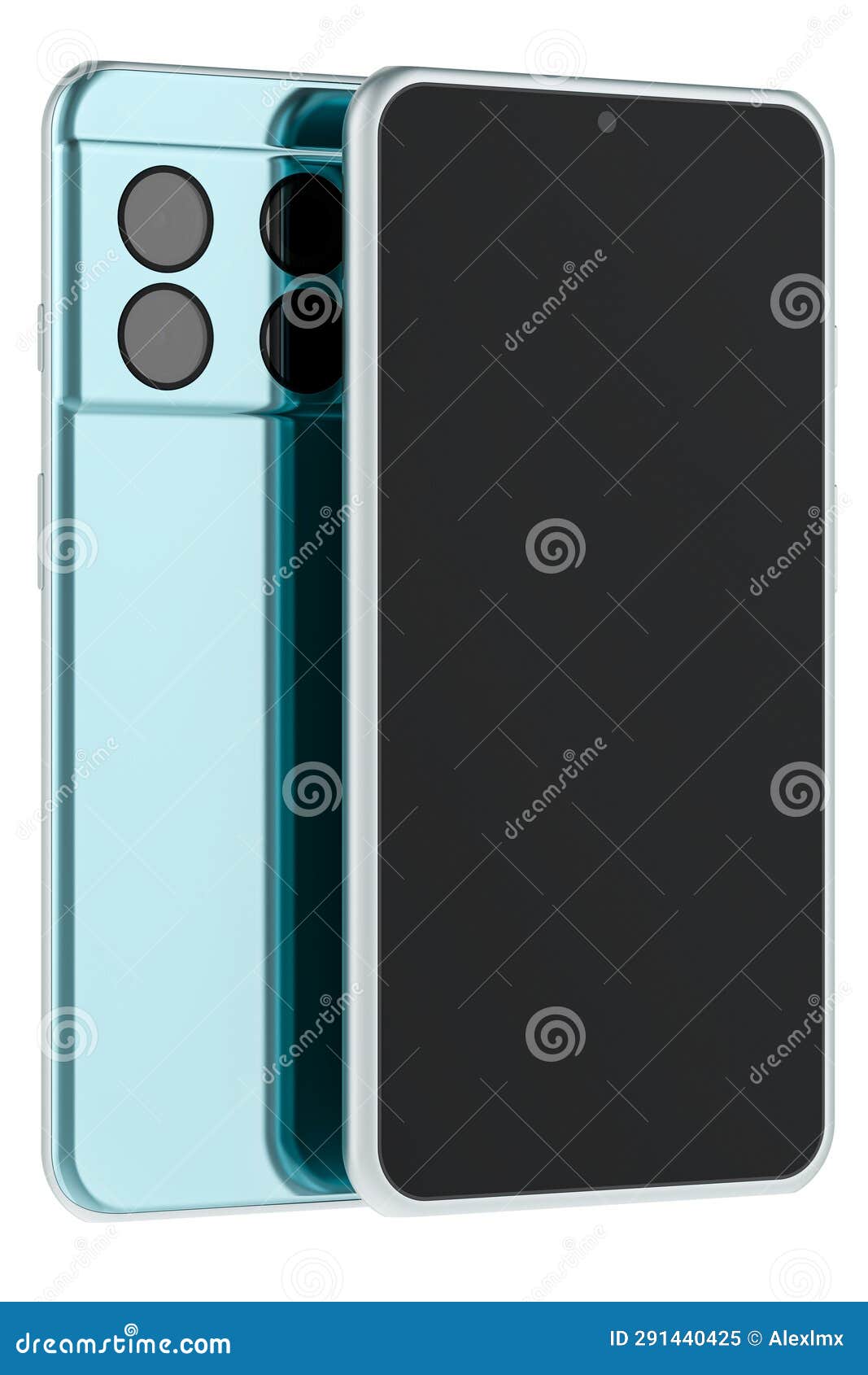 Smartphone Front and Back Views, Modern Mobile Phone, Cellphone. 3D ...