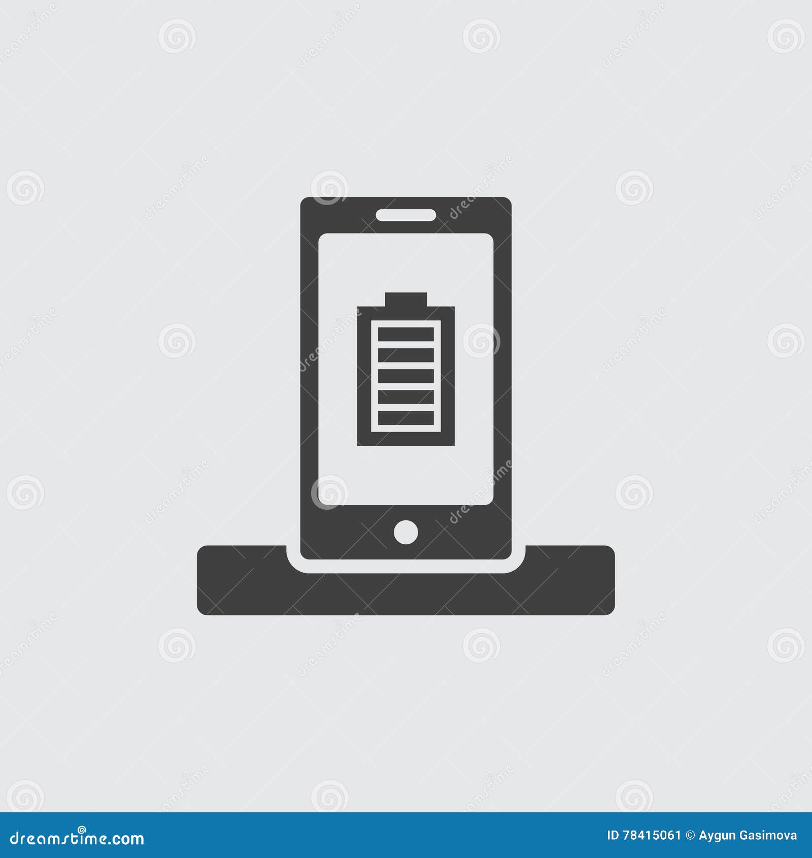 Smartphone With Full Battery Indicator On Screen Royalty-Free Stock ...