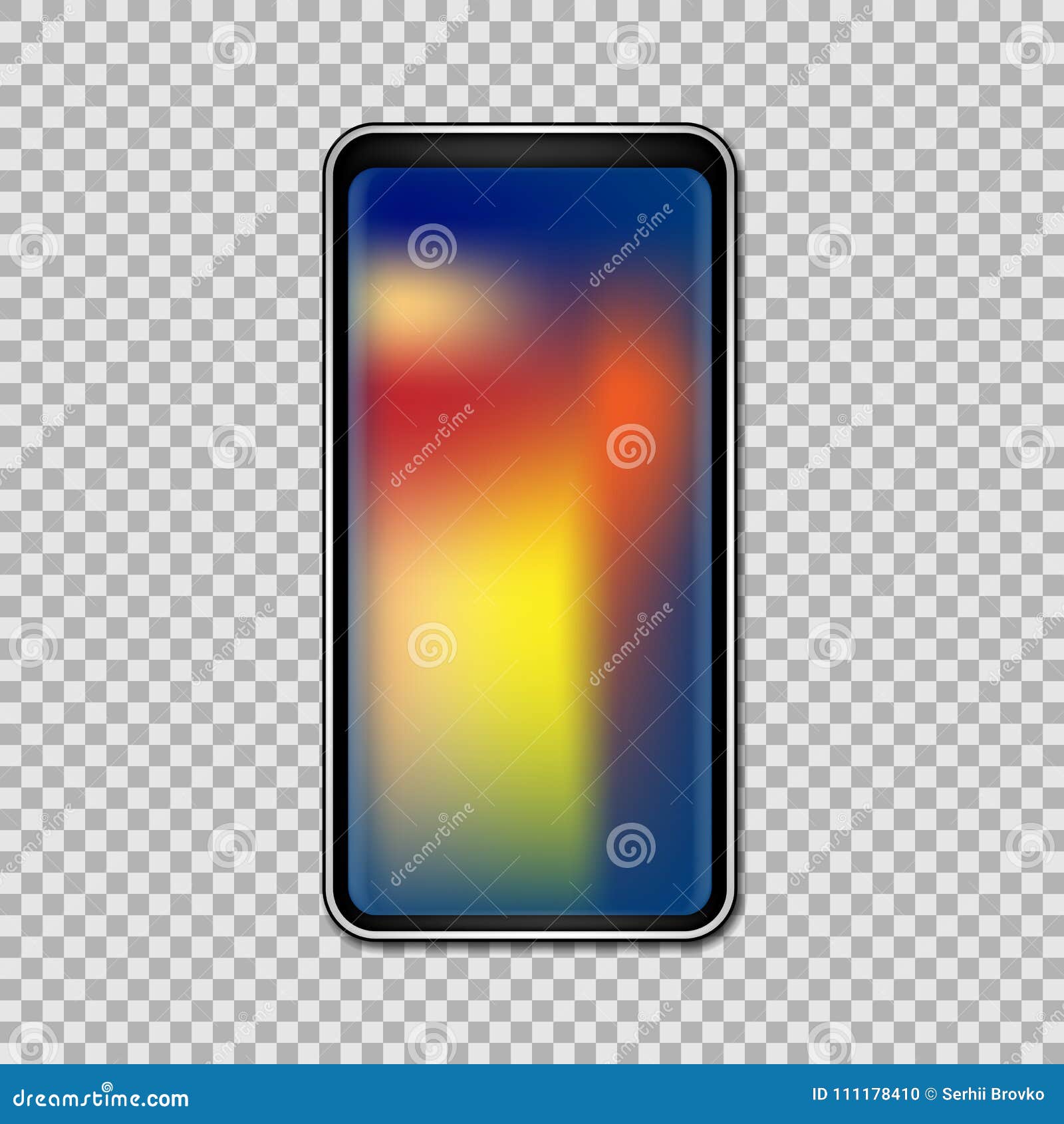 Smartphone With Full Gradient Touchscreen Isolated On Transparent ...