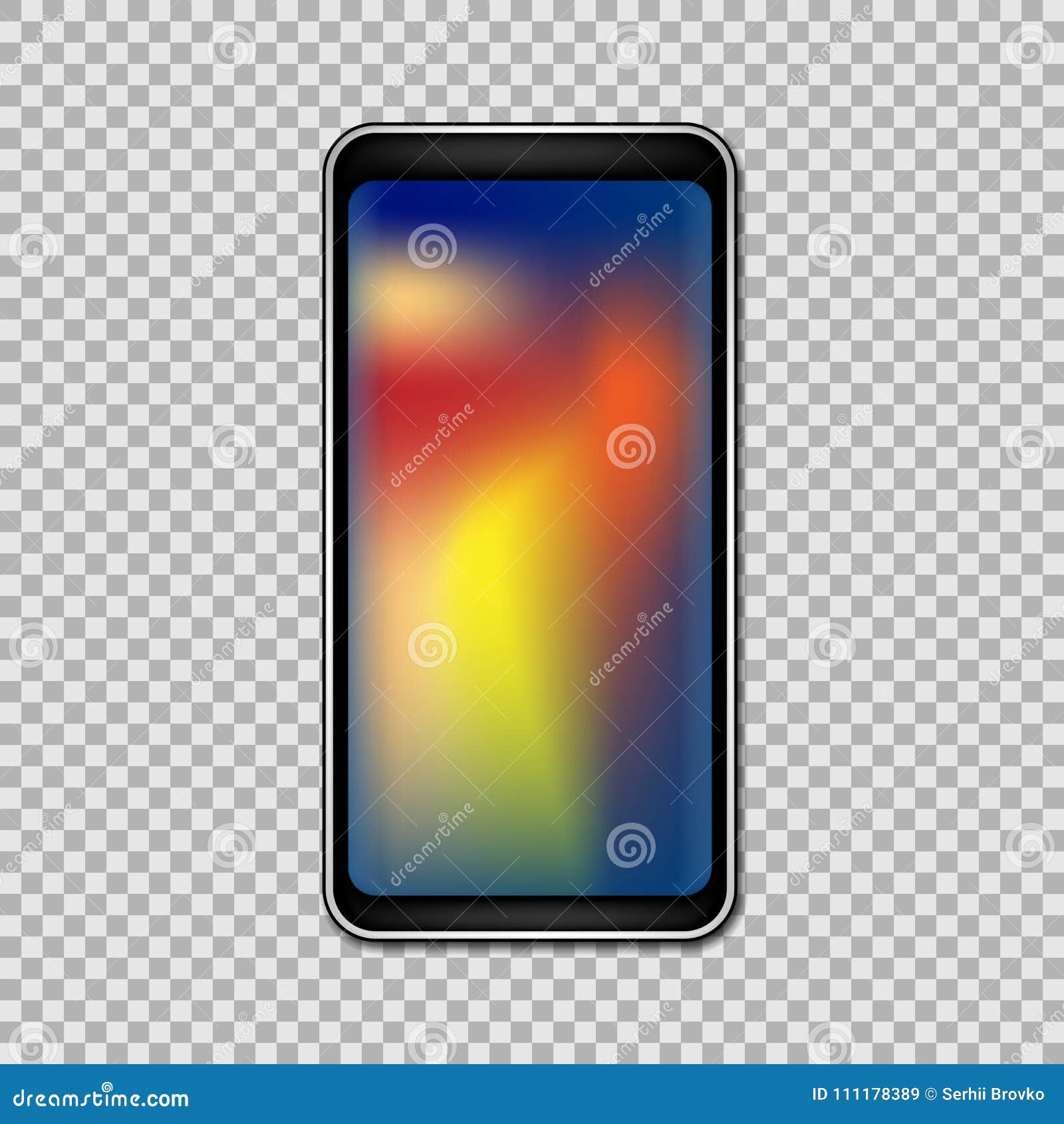 Smartphone with Full Gradient Touchscreen Isolated on Transparent ...