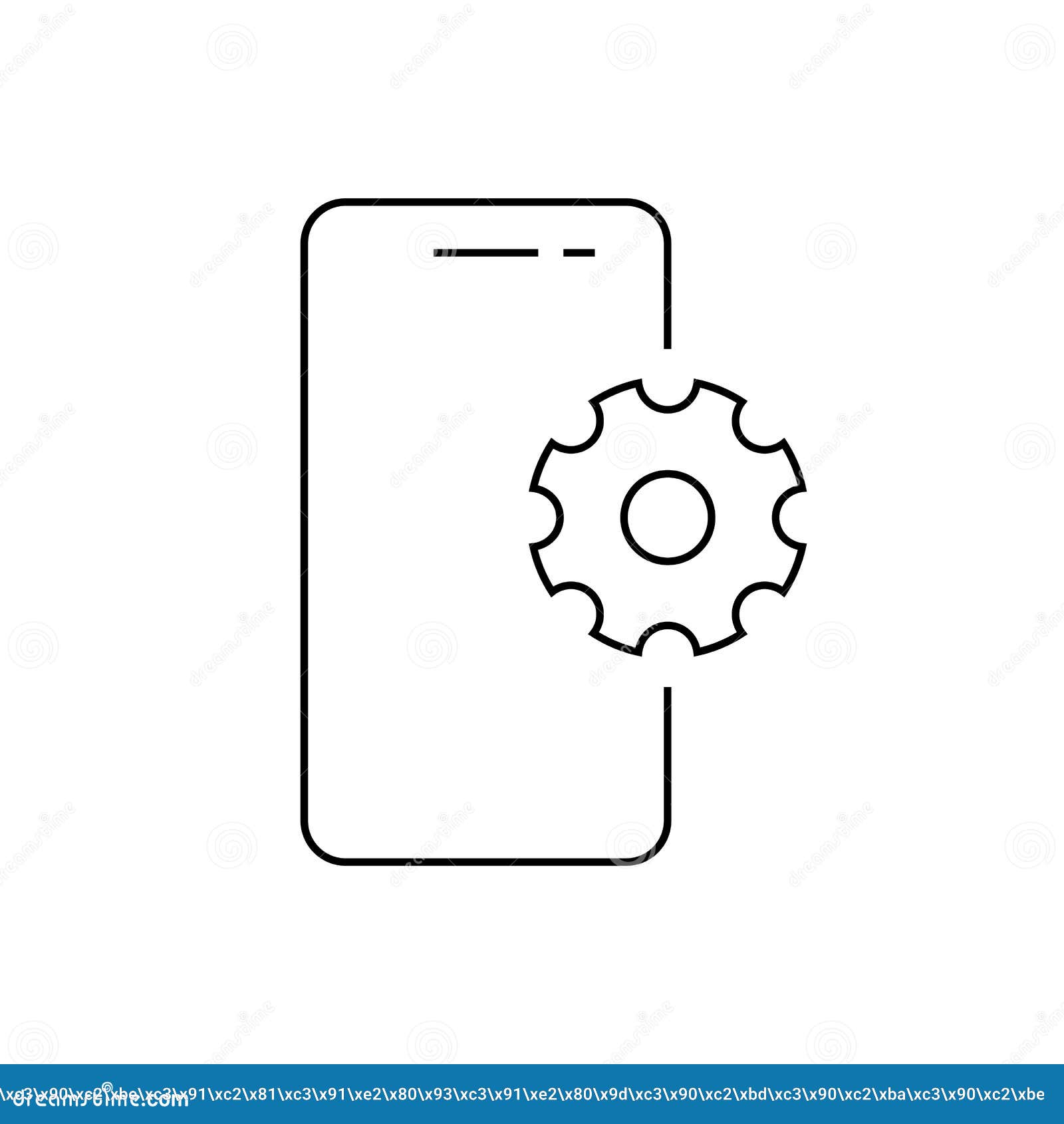 Smartphone Functions and Apps Line Icon. Mobile Phone Specification ...