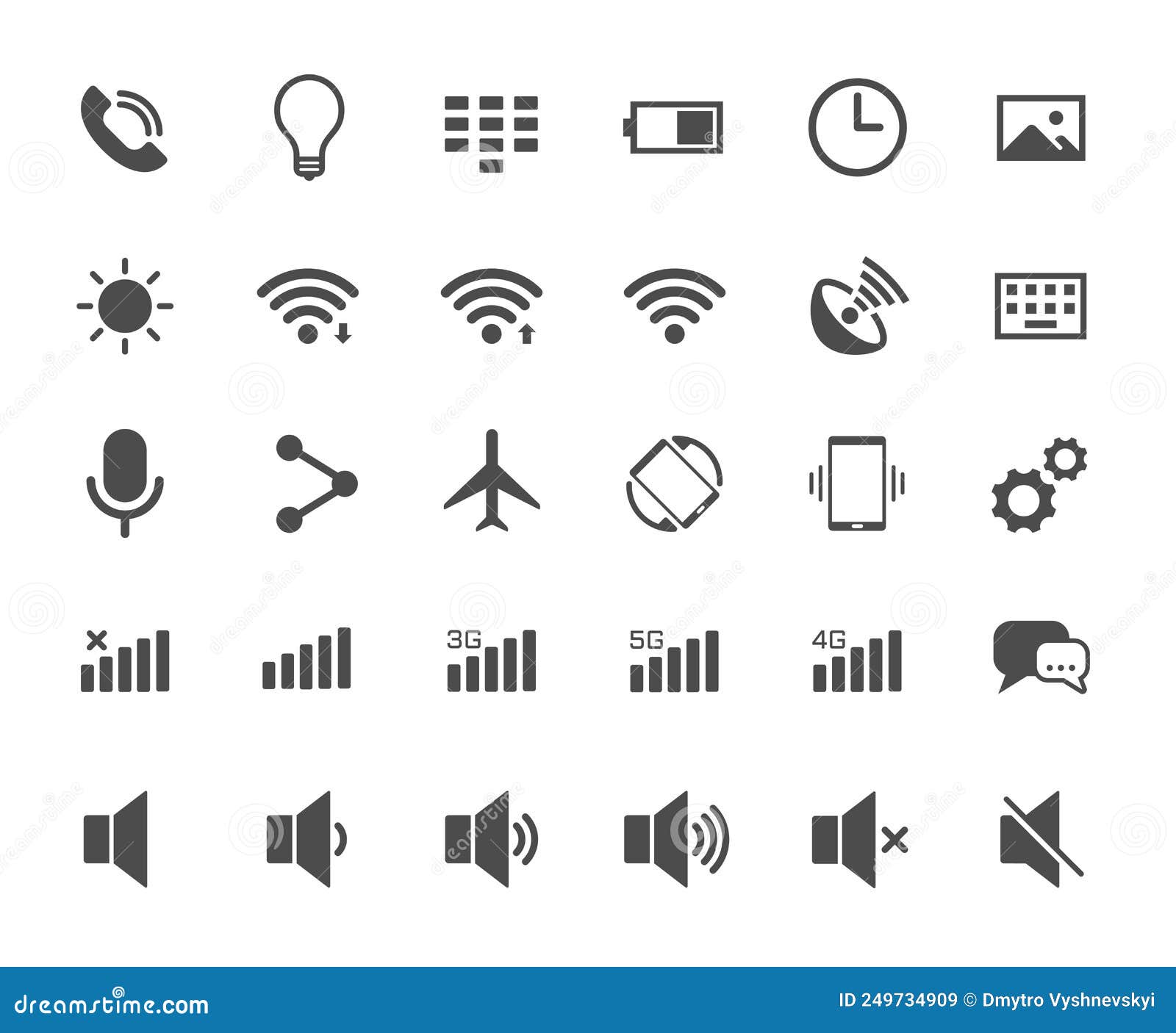 Smartphone Functions Web Icons. Ui Elements Stock Illustration ...