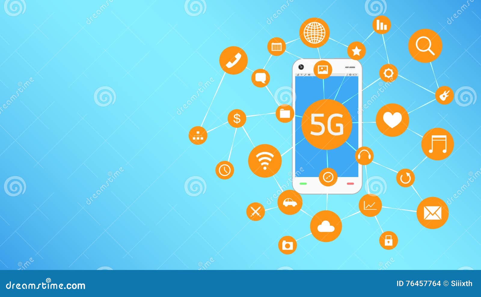 Smartphone and 5G with Apps Icon Floating Stock Vector - Illustration ...