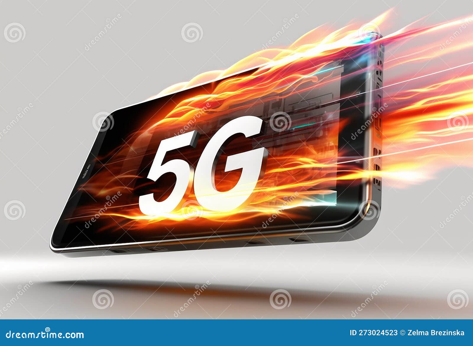 Smartphone with 5G Symbol on Dark Neon Light Background. Generative AI ...