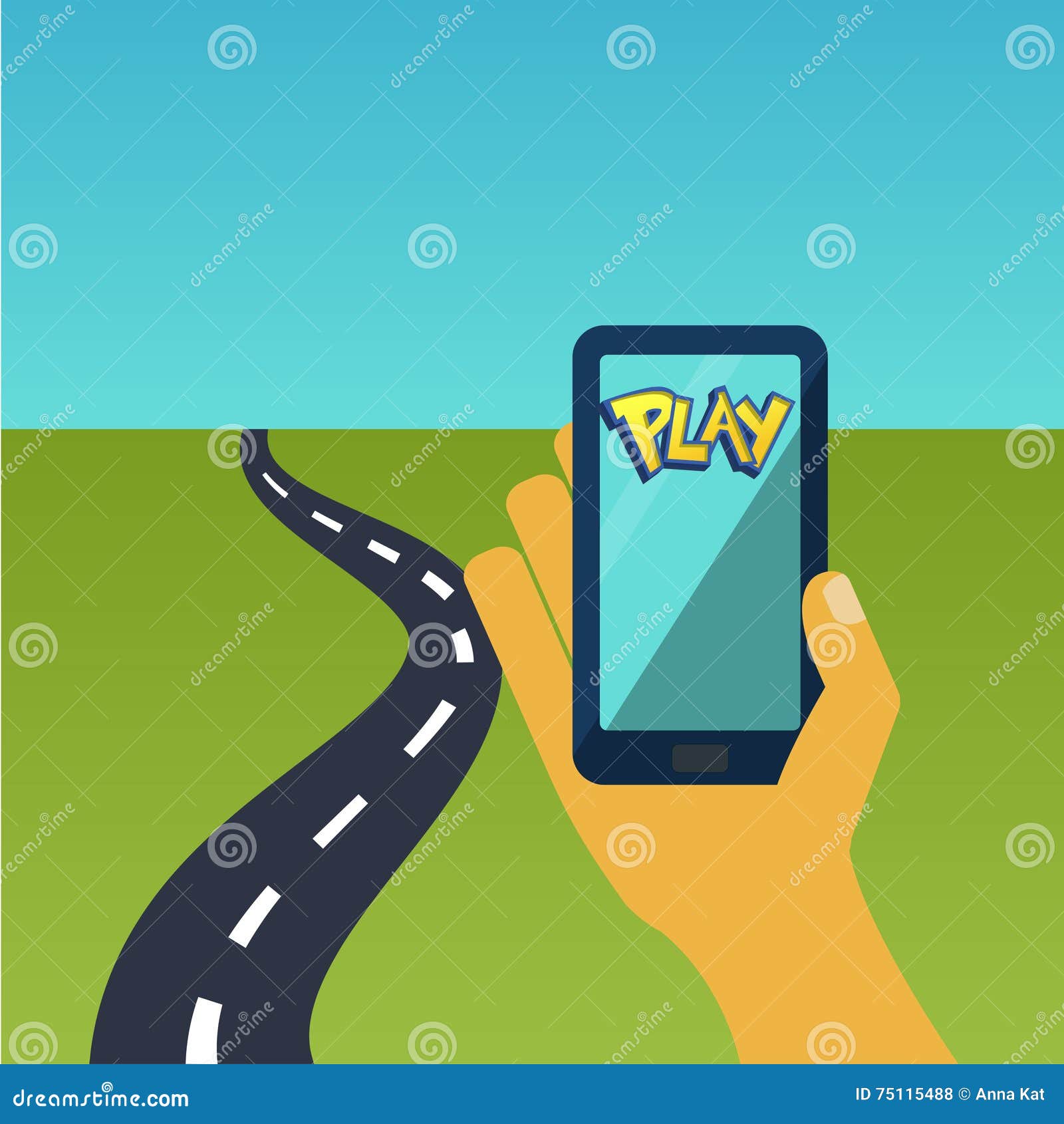 Smartphone game 1 stock vector. Illustration of road - 75115488