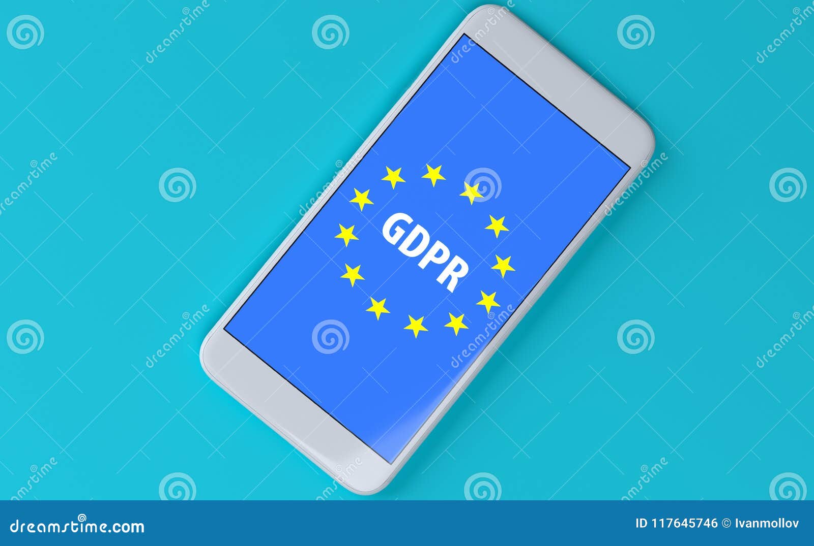 Smartphone with GDPR General Data Protection Regulation on Its D Stock ...