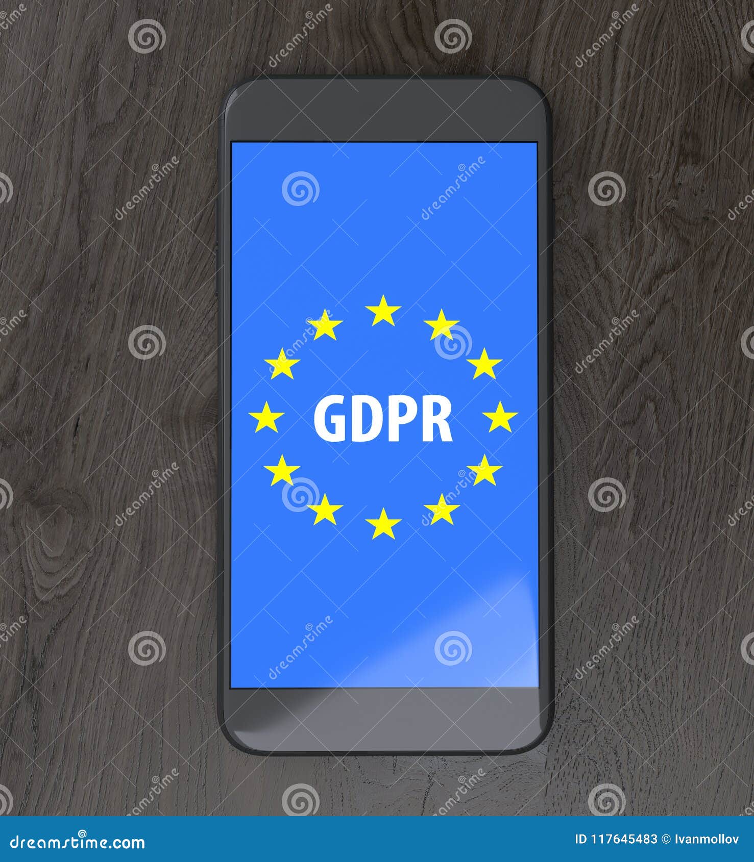 Smartphone with GDPR General Data Protection Regulation on Its D Stock ...