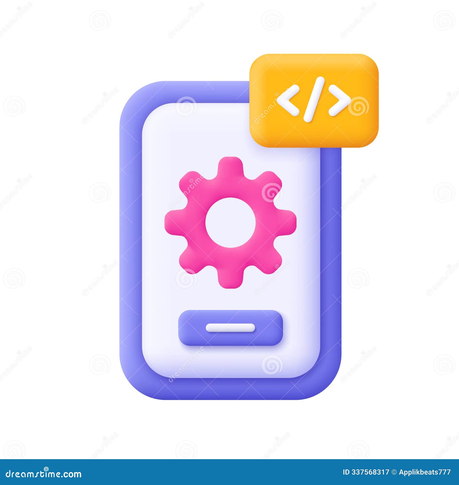 Smartphone with Gear and Code Symbol. Smartphone Setting and Tools. Development, Coding and ...