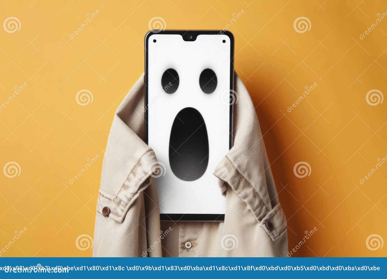 Smartphone Ghost Mockup. Ai Generative Stock Illustration ...