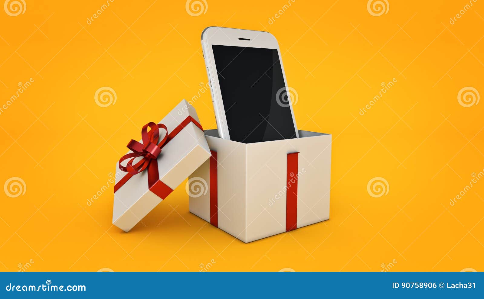 Smartphone. Gift Box Concept Stock Illustration - Illustration of ...