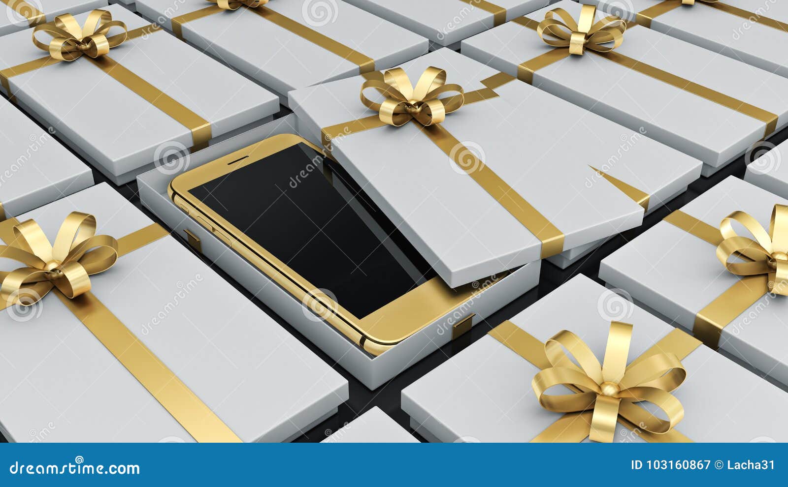 Smartphone. Gift Box Concept Stock Illustration - Illustration of ...