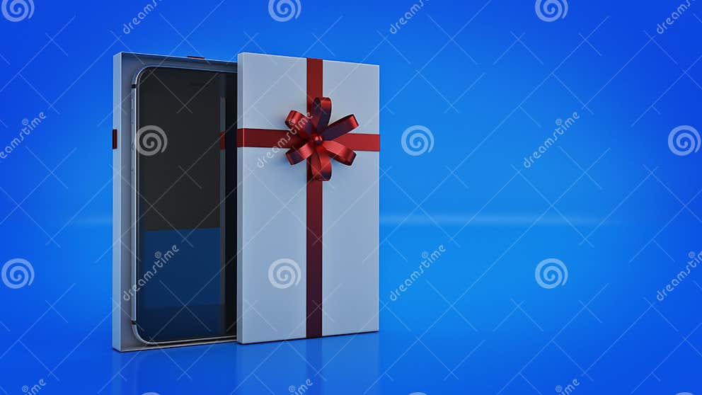 Smartphone. Gift Box Concept Stock Illustration - Illustration of ...