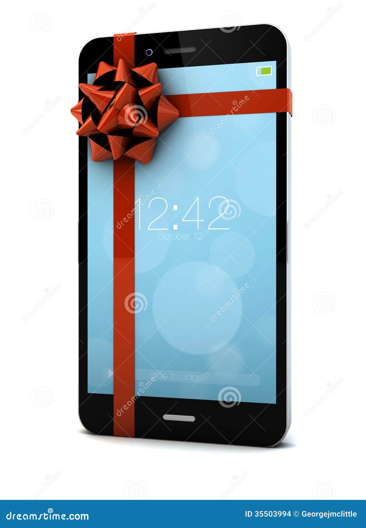 Smartphone gift stock illustration. Illustration of render - 35503994