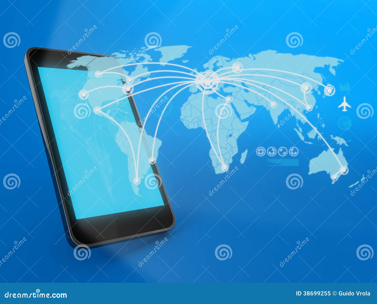 Smartphone globalization stock illustration. Illustration of idea ...