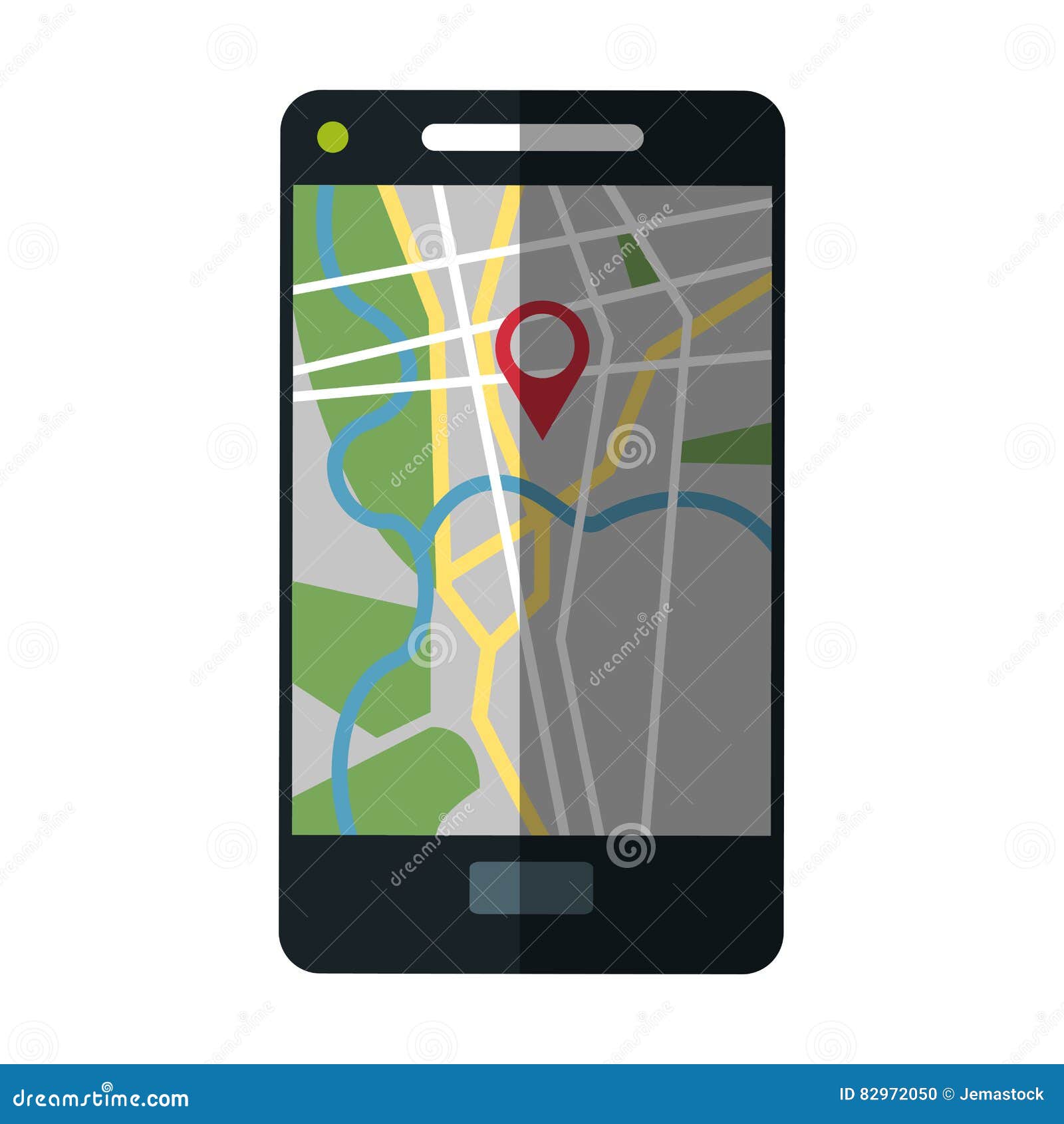 Smartphone with Gps App Design Stock Vector - Illustration of direction ...