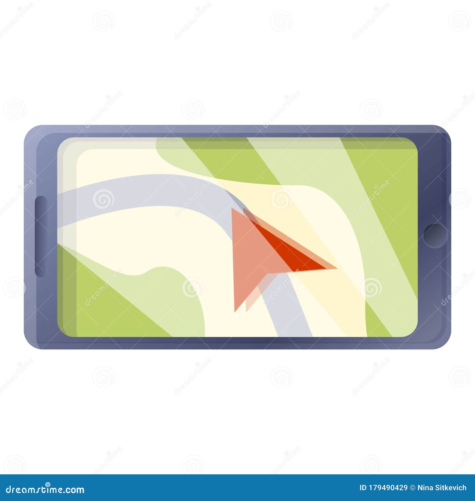 Smartphone Gps Map Icon, Cartoon Style Stock Vector - Illustration of ...