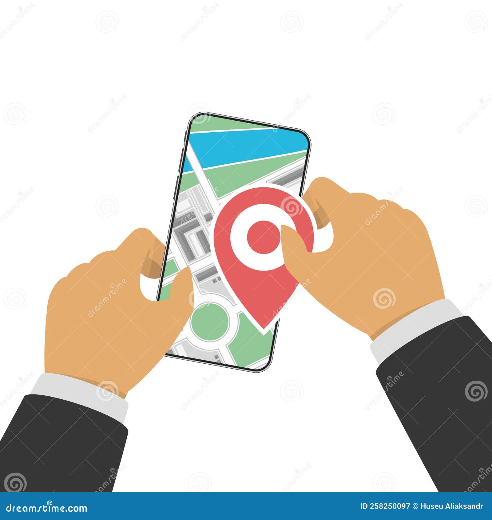 Smartphone with Gps Navigation. Stock Vector - Illustration of city ...